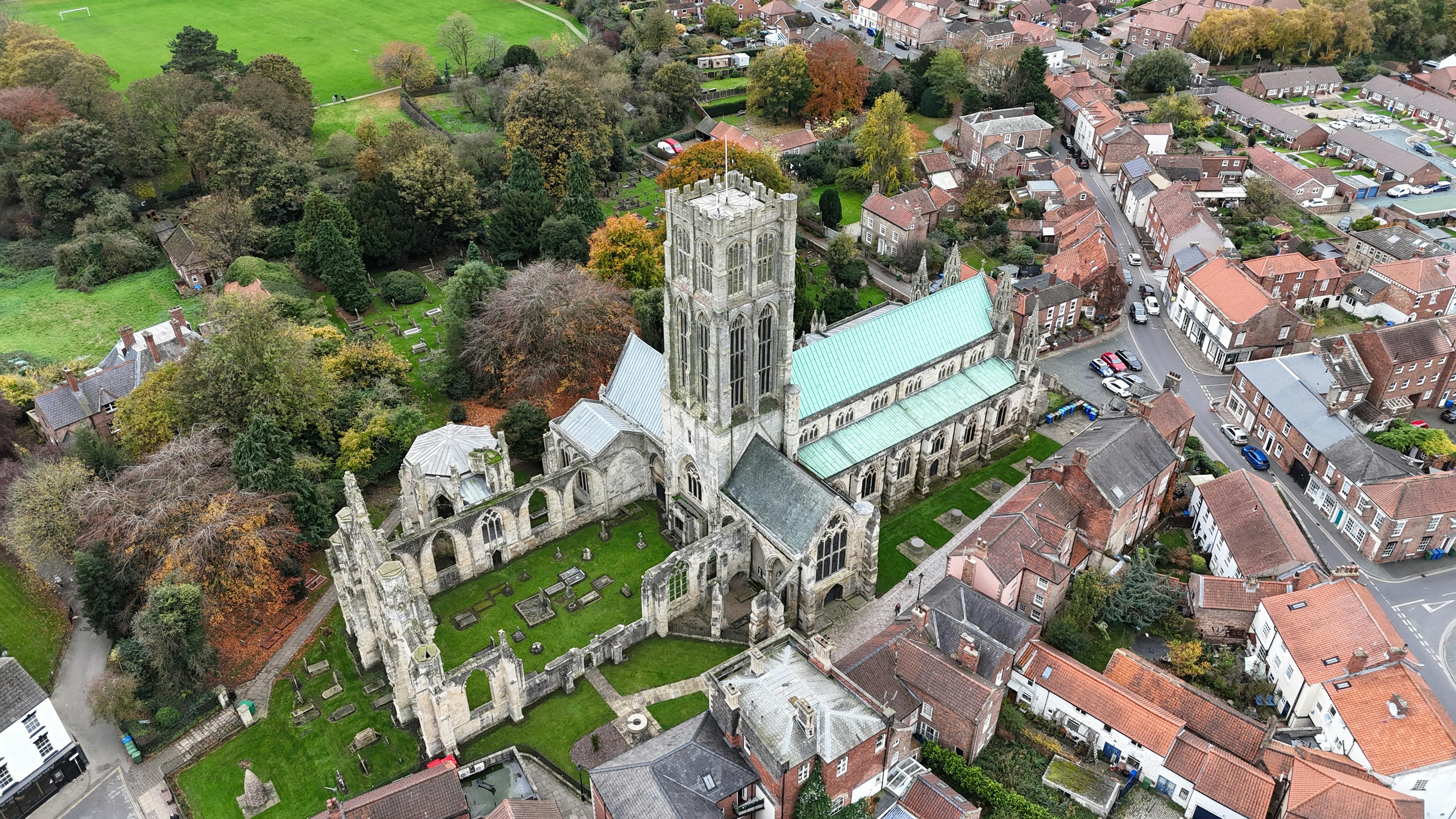Aerial View of Howden Minster in Autumn · Free Stock Photo