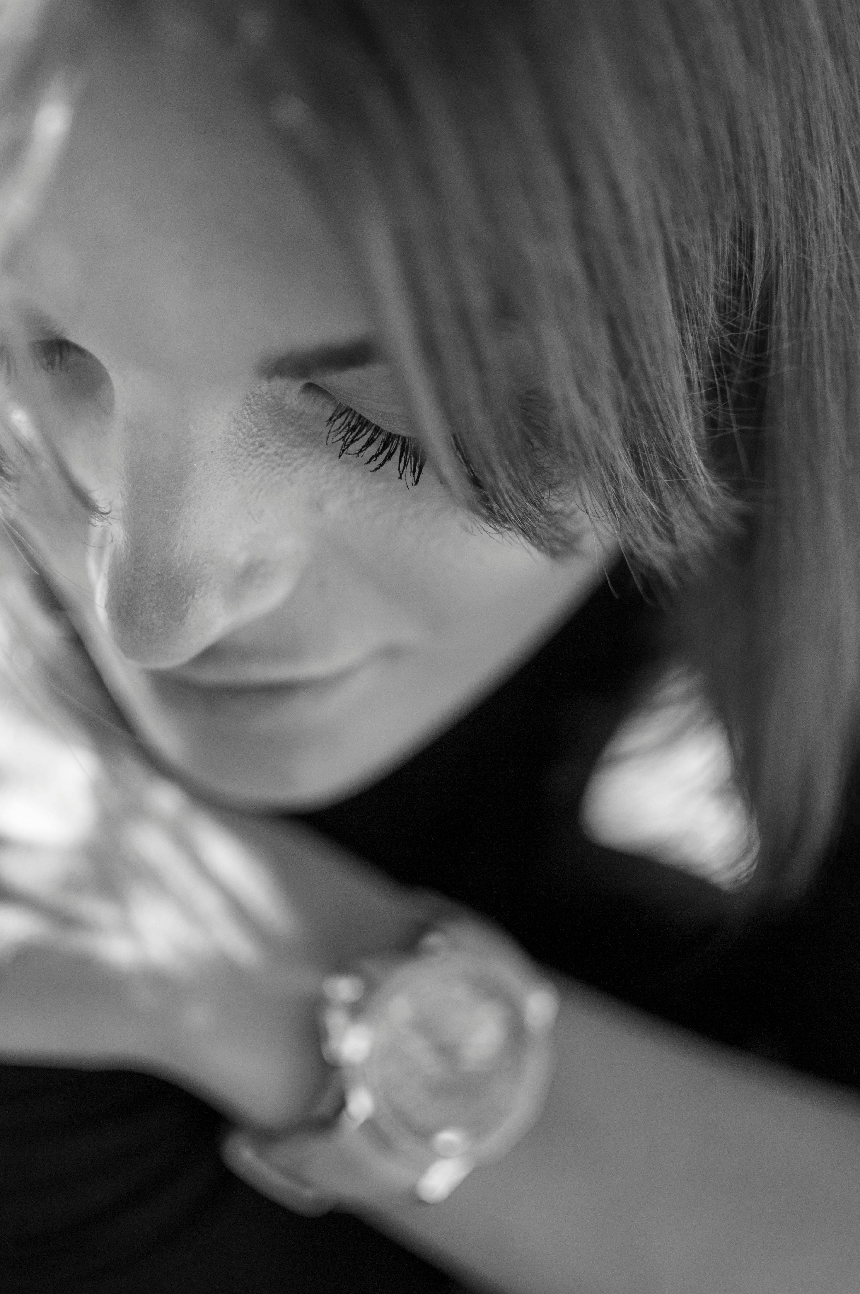 Grayscale Portrait of Woman · Free Stock Photo