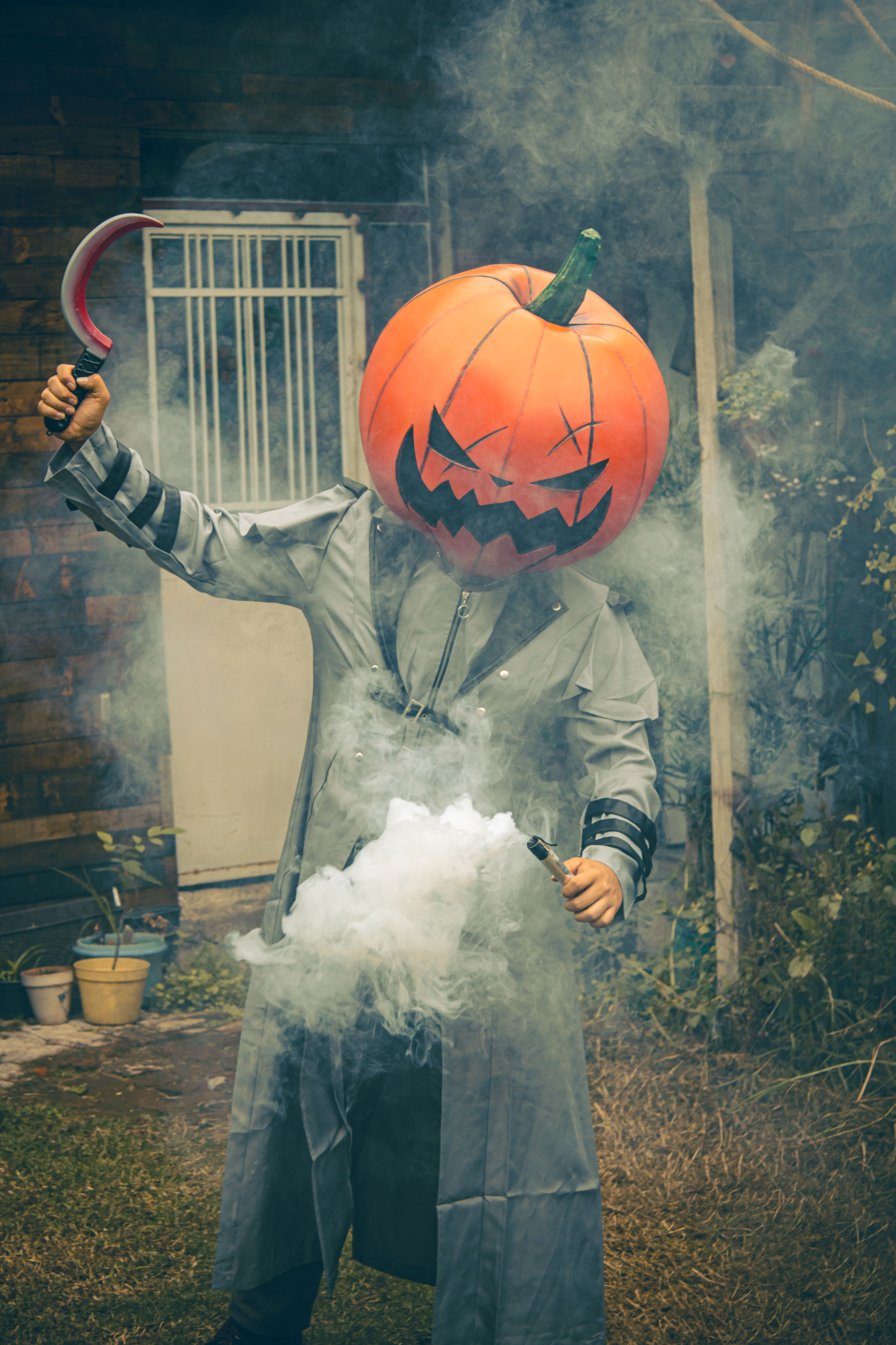 Halloween Pumpkin Head Cosplay in Ciudad de México · Free Stock Photo