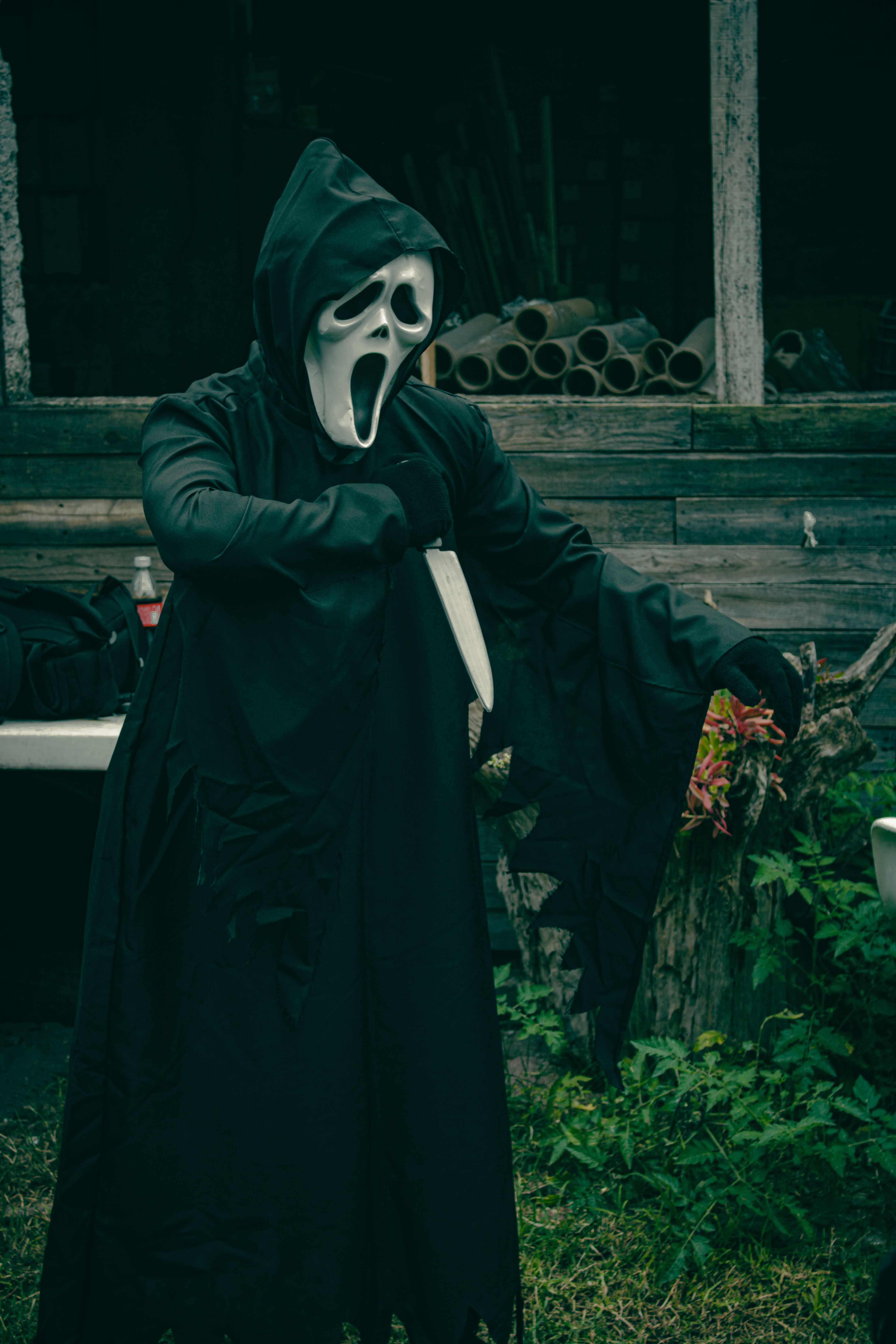 Spooky Halloween Ghost Mask Costume Outdoors · Free Stock Photo