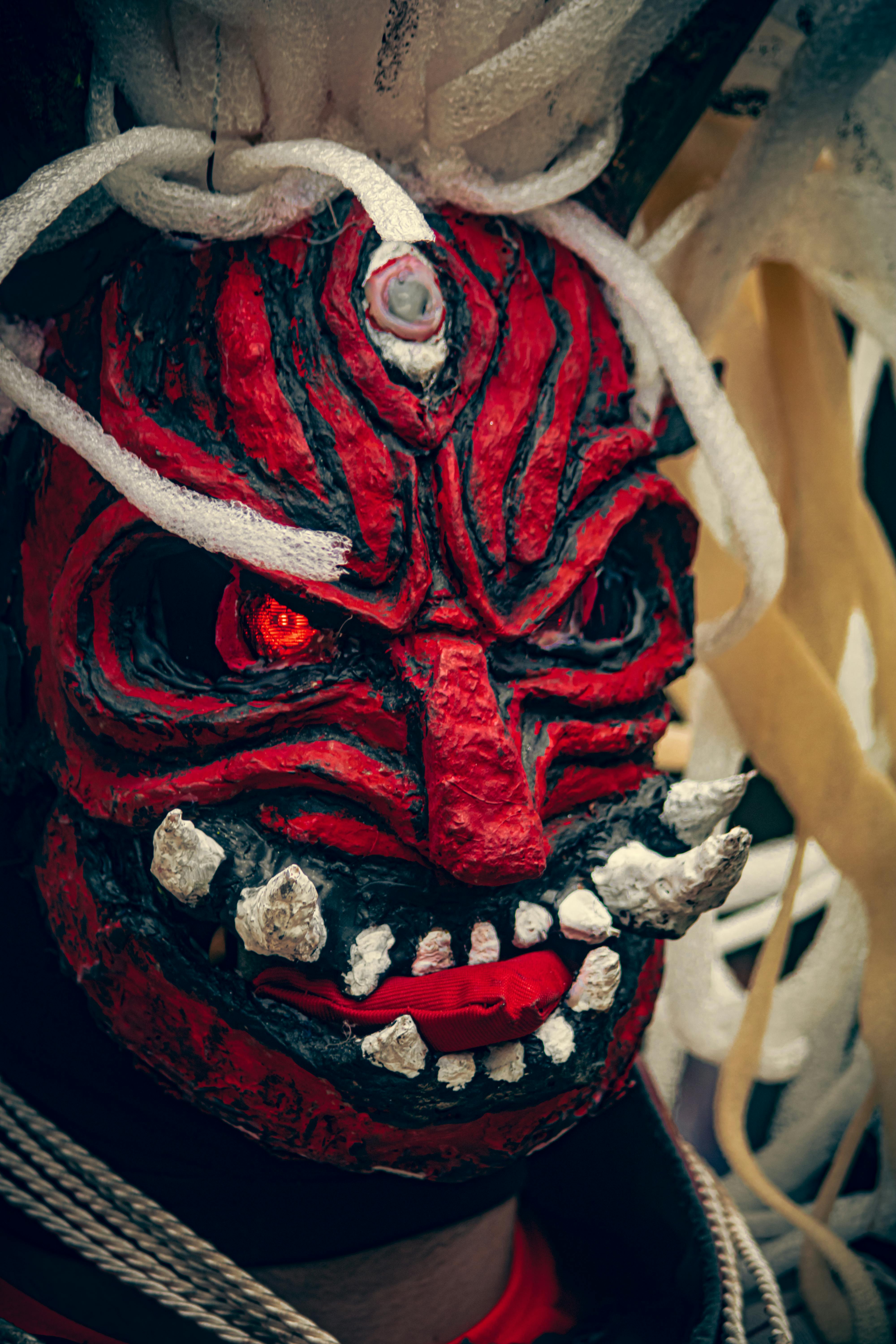 Intricate Demon Cosplay Mask with Red Details · Free Stock Photo
