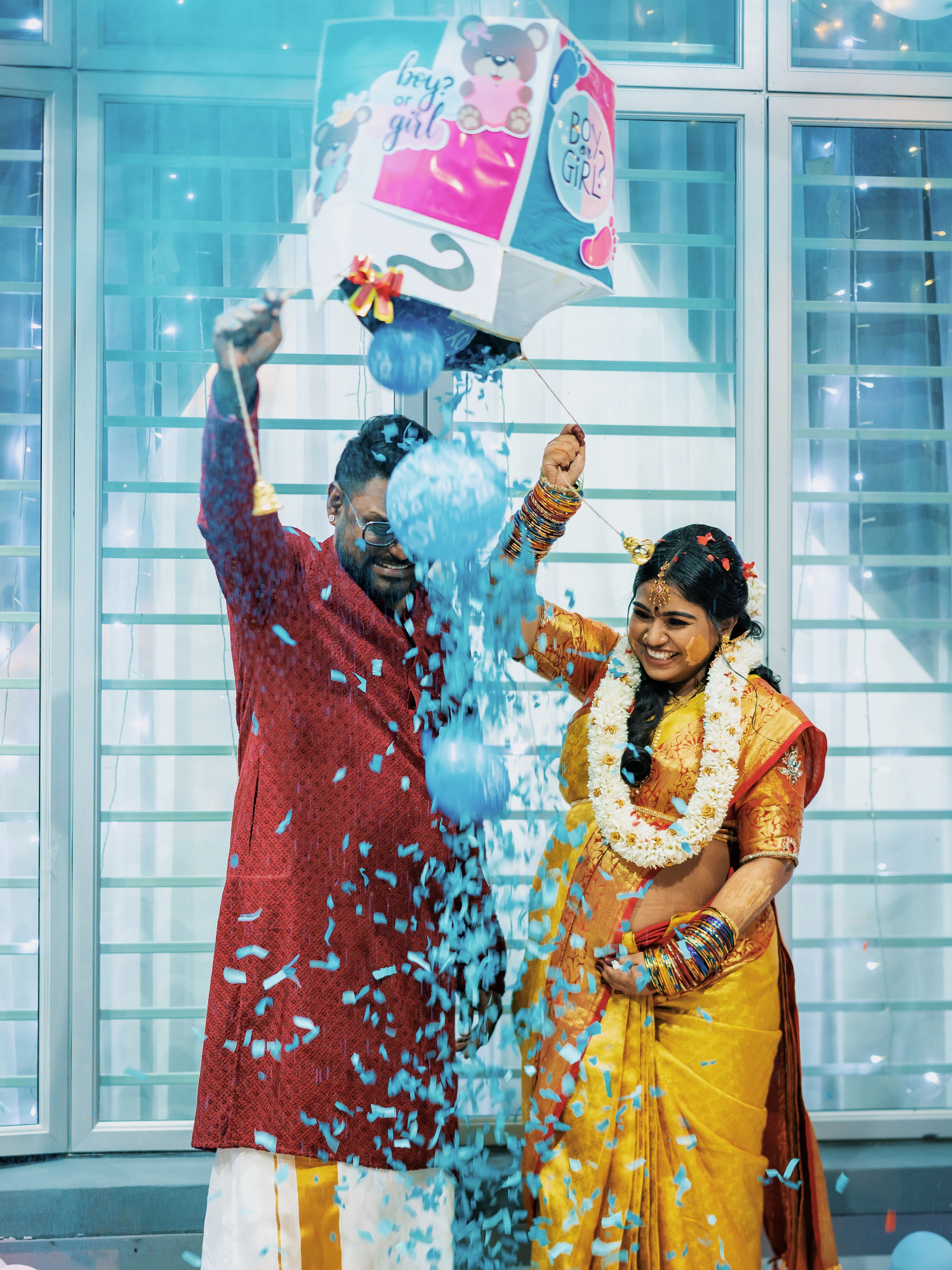 Traditional Gender Reveal Celebration Indoors · Free Stock Photo