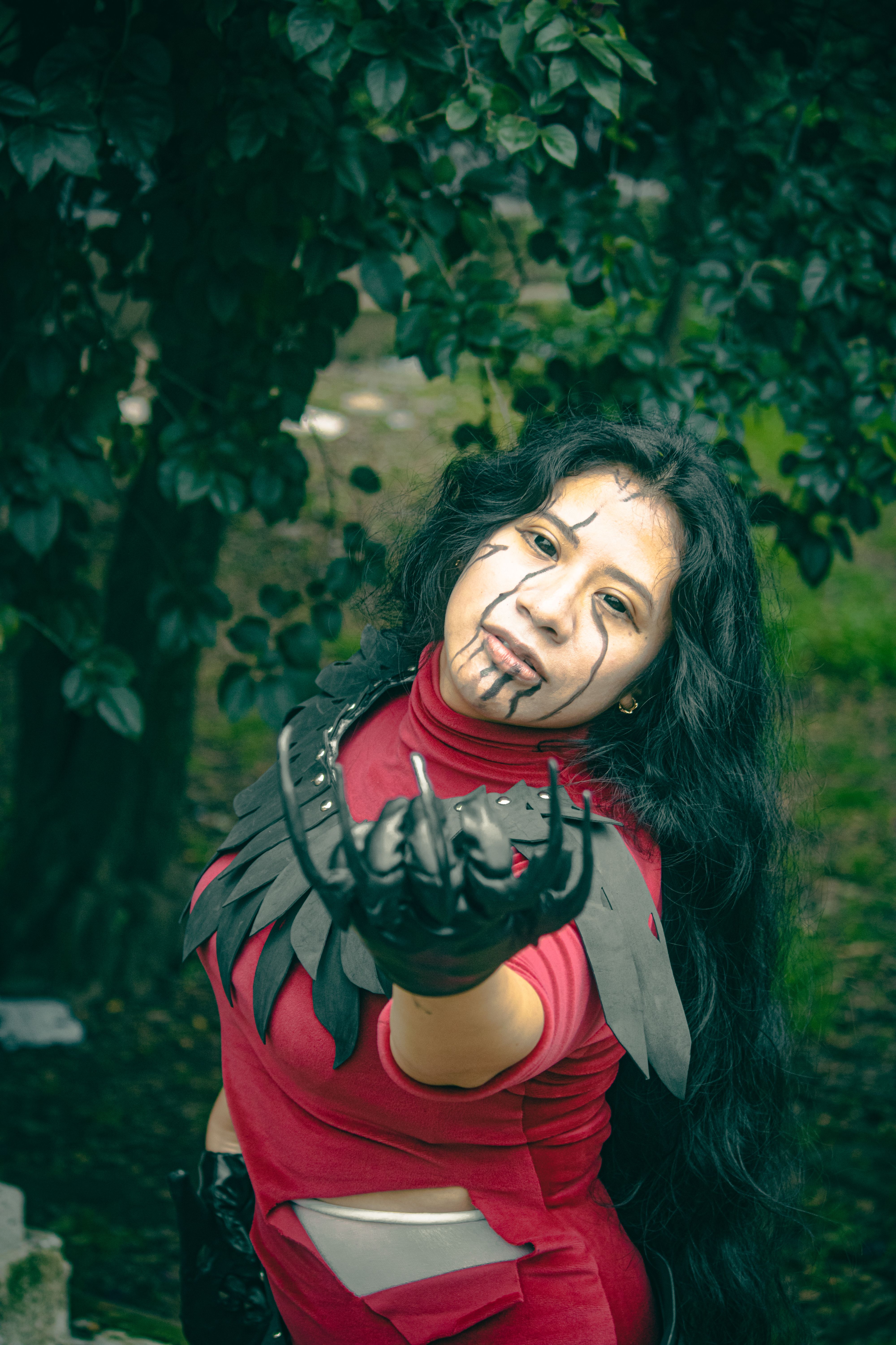 Dramatic Halloween Cosplay in Urban Park · Free Stock Photo