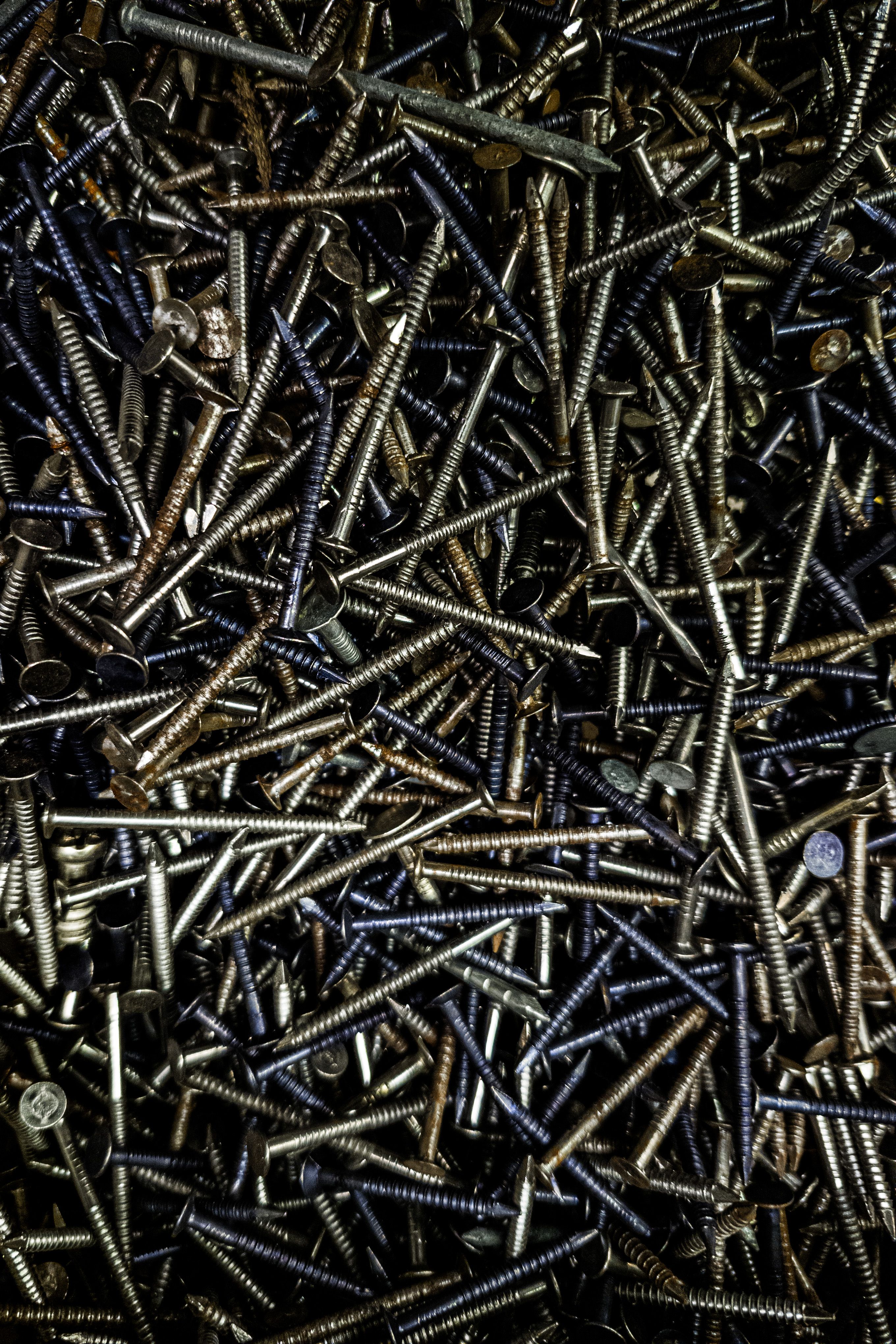 Close-up of Assorted Industrial Metal Screws · Free Stock Photo