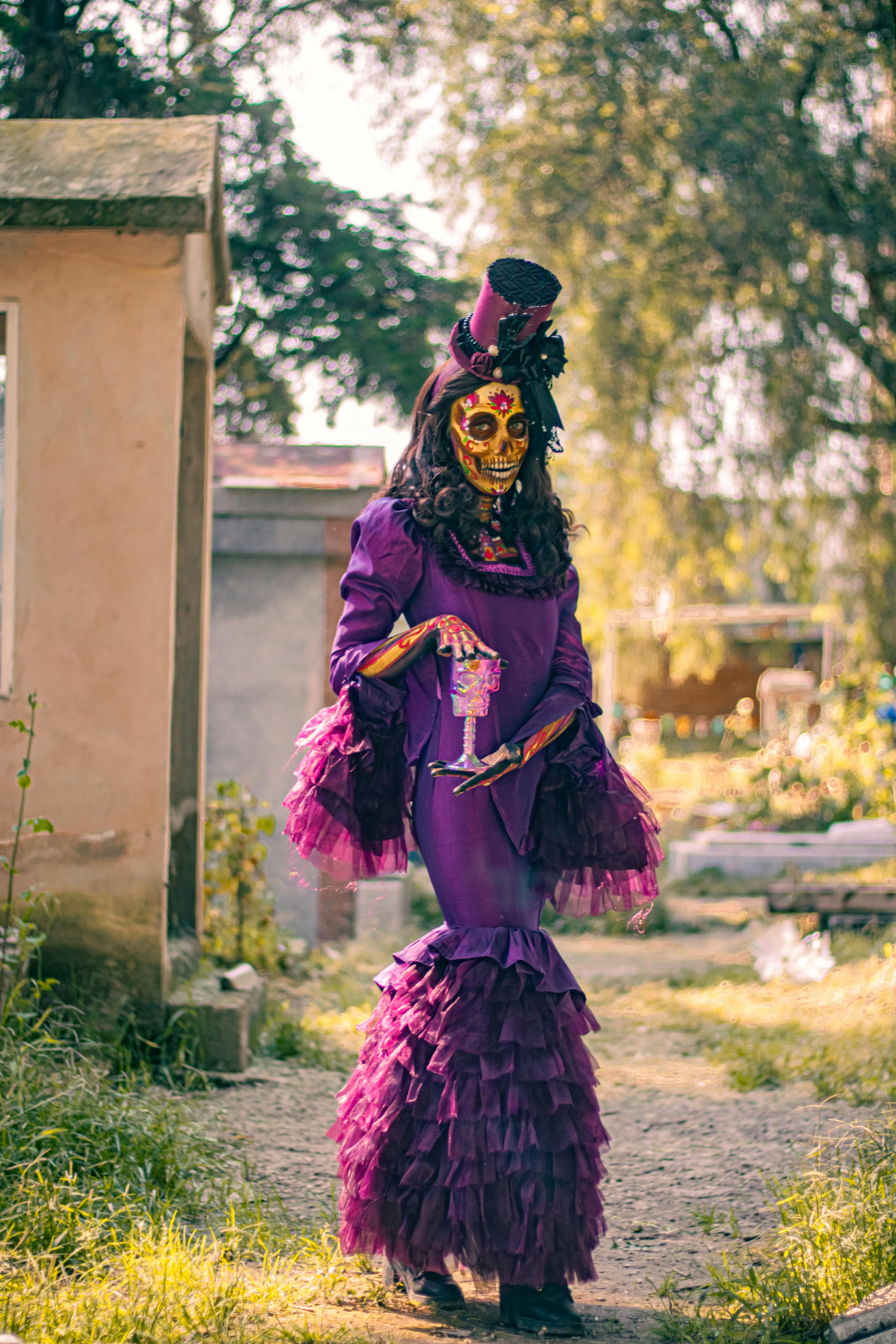 Traje De Catrina No Cemitério Da Cidade Do México · Foto profissional ...