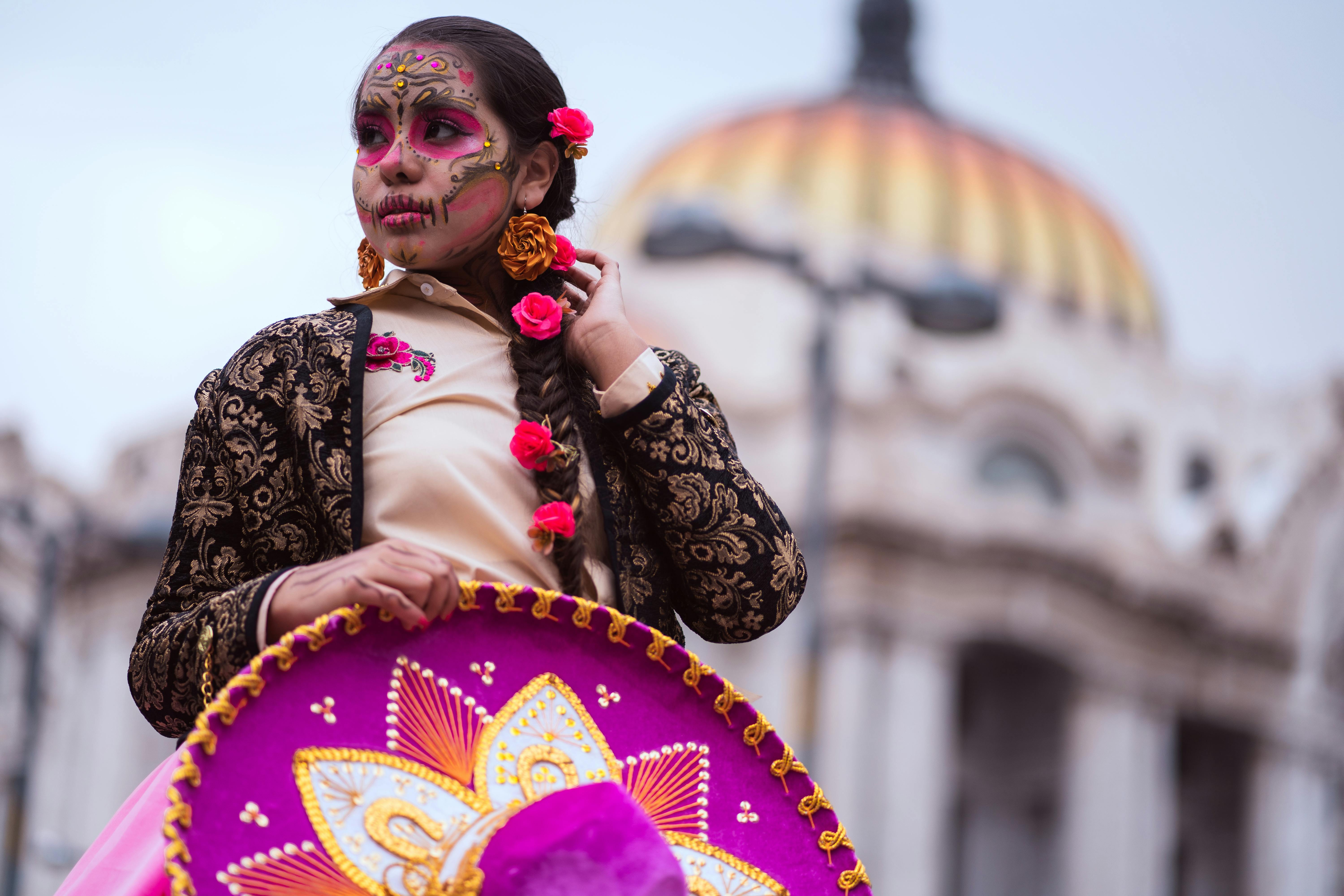 Colorful Catrina Costume in Mexico City · Free Stock Photo
