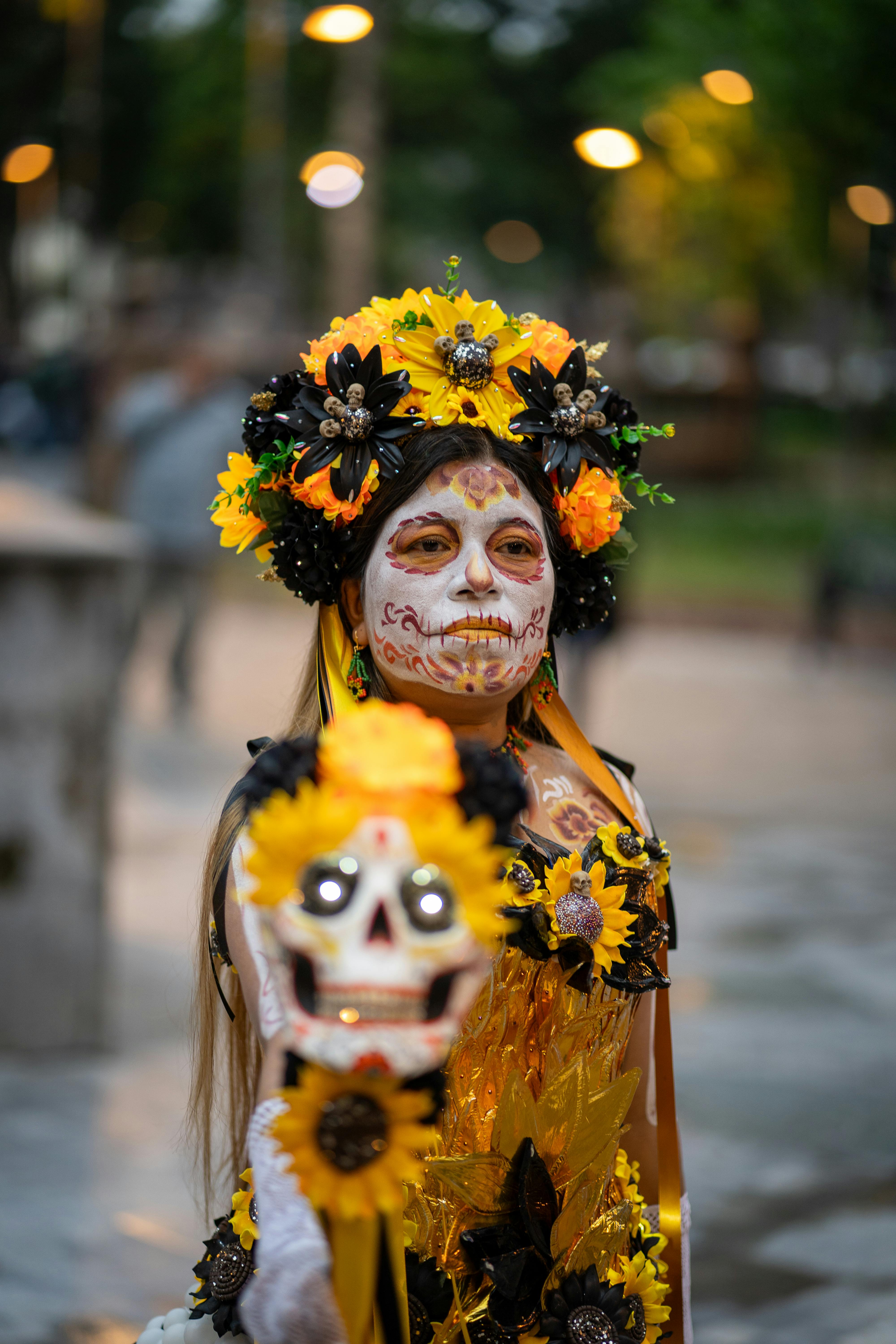Vibrant Catrina Costume in Mexico City · Free Stock Photo