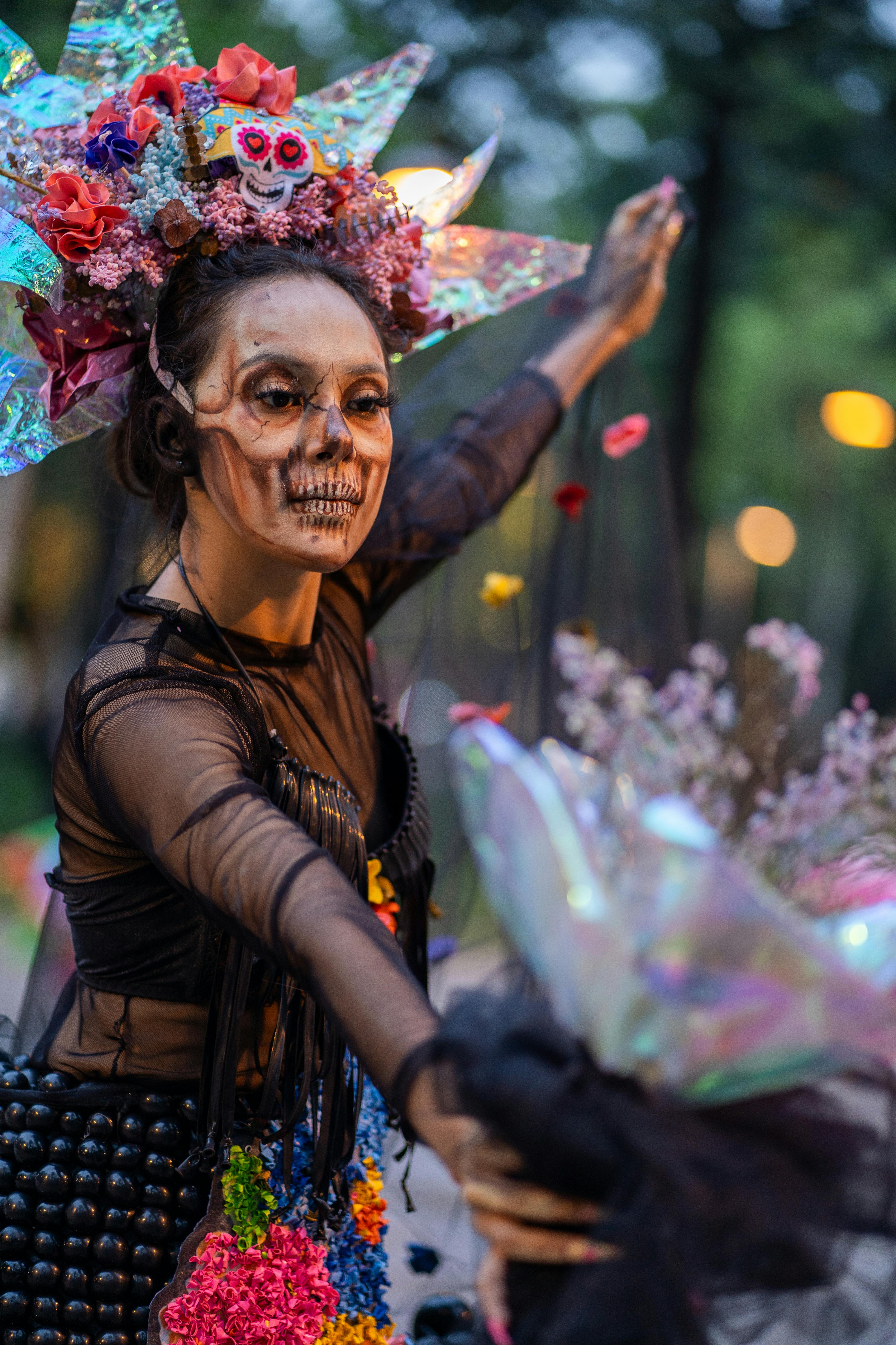 Vibrant Catrina Dancing in Mexico City Park · Free Stock Photo
