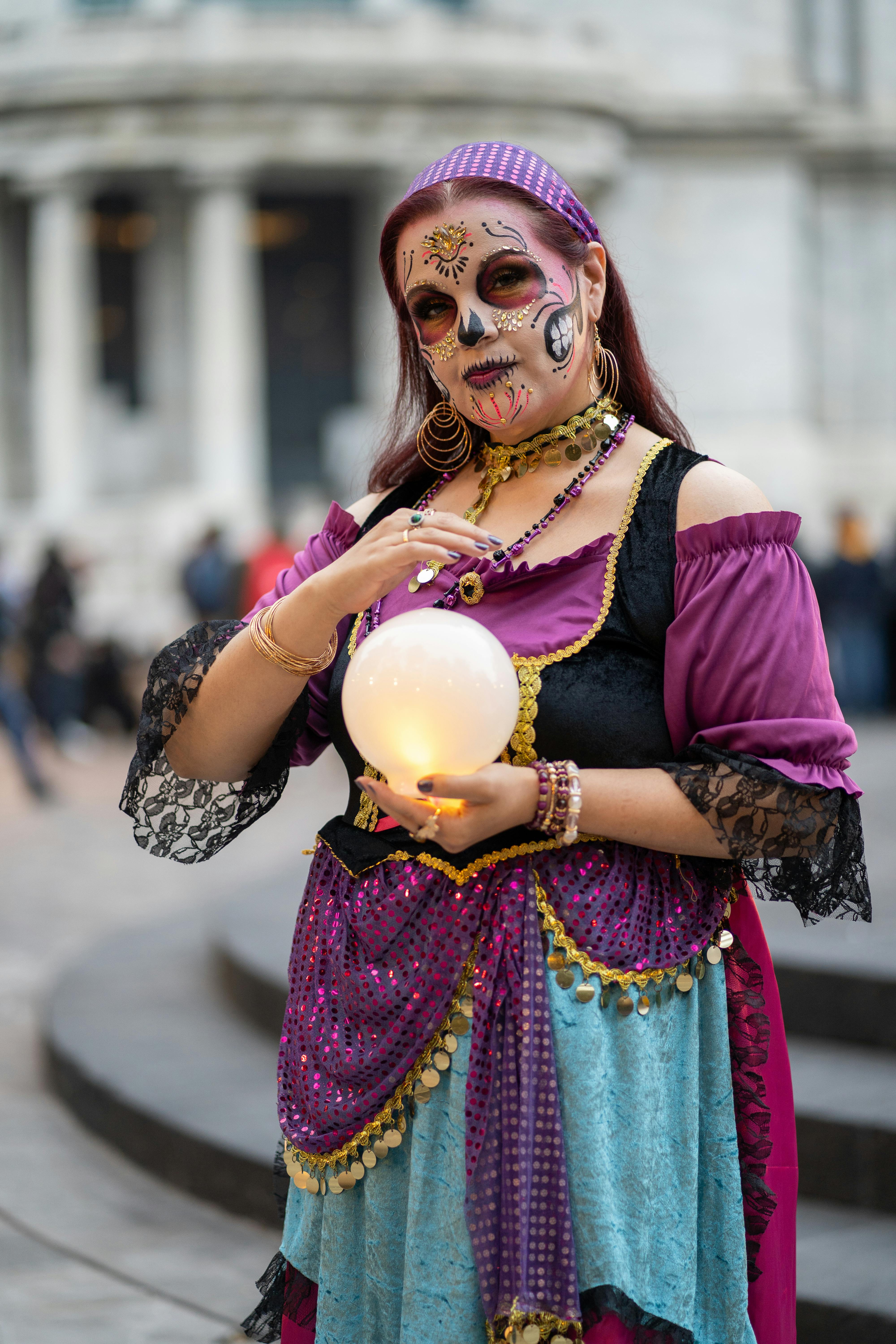 Colorful Catrina with Crystal Ball in Mexico City · Free Stock Photo