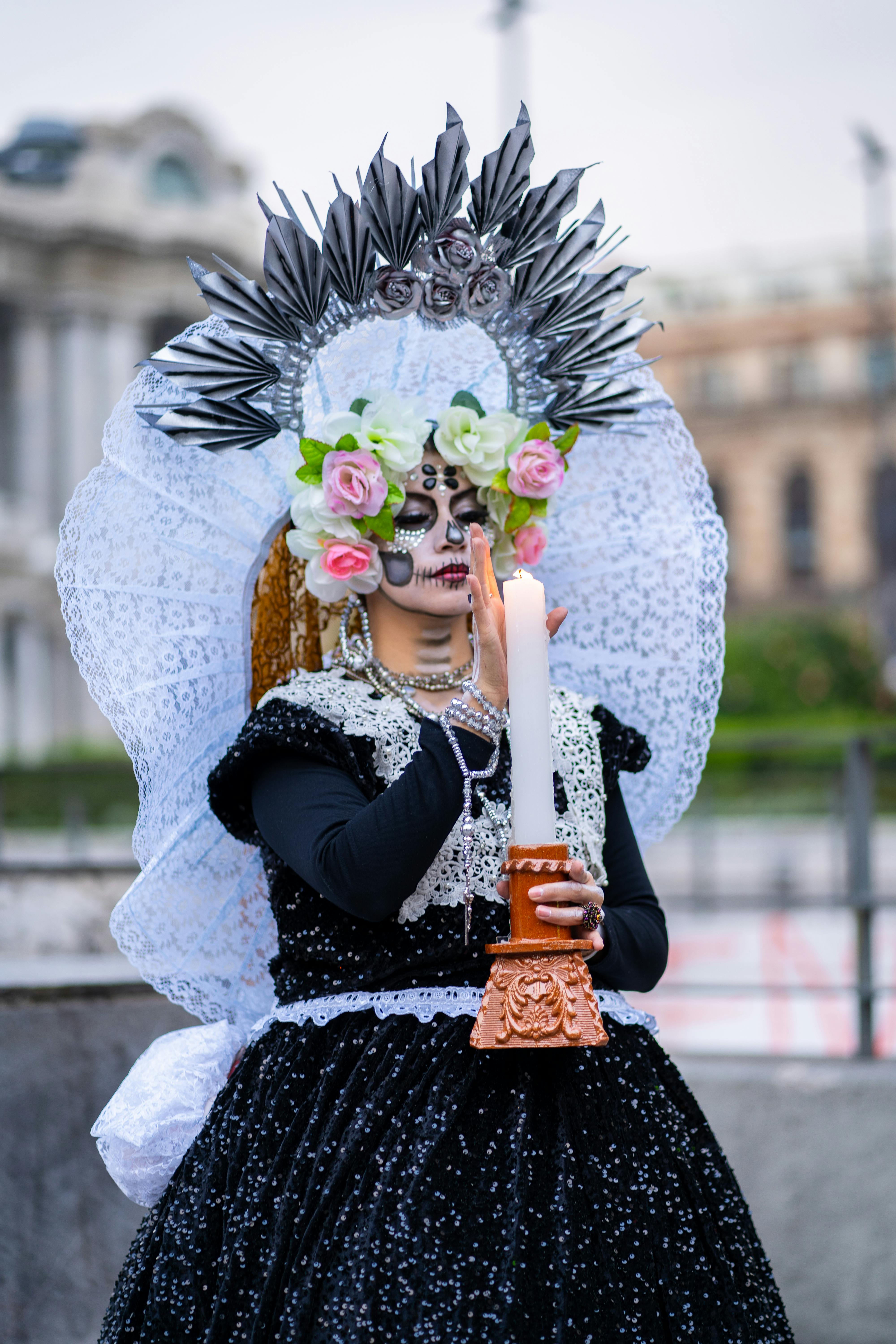 Colorful Catrina Costume in Mexico City Celebration · Free Stock Photo