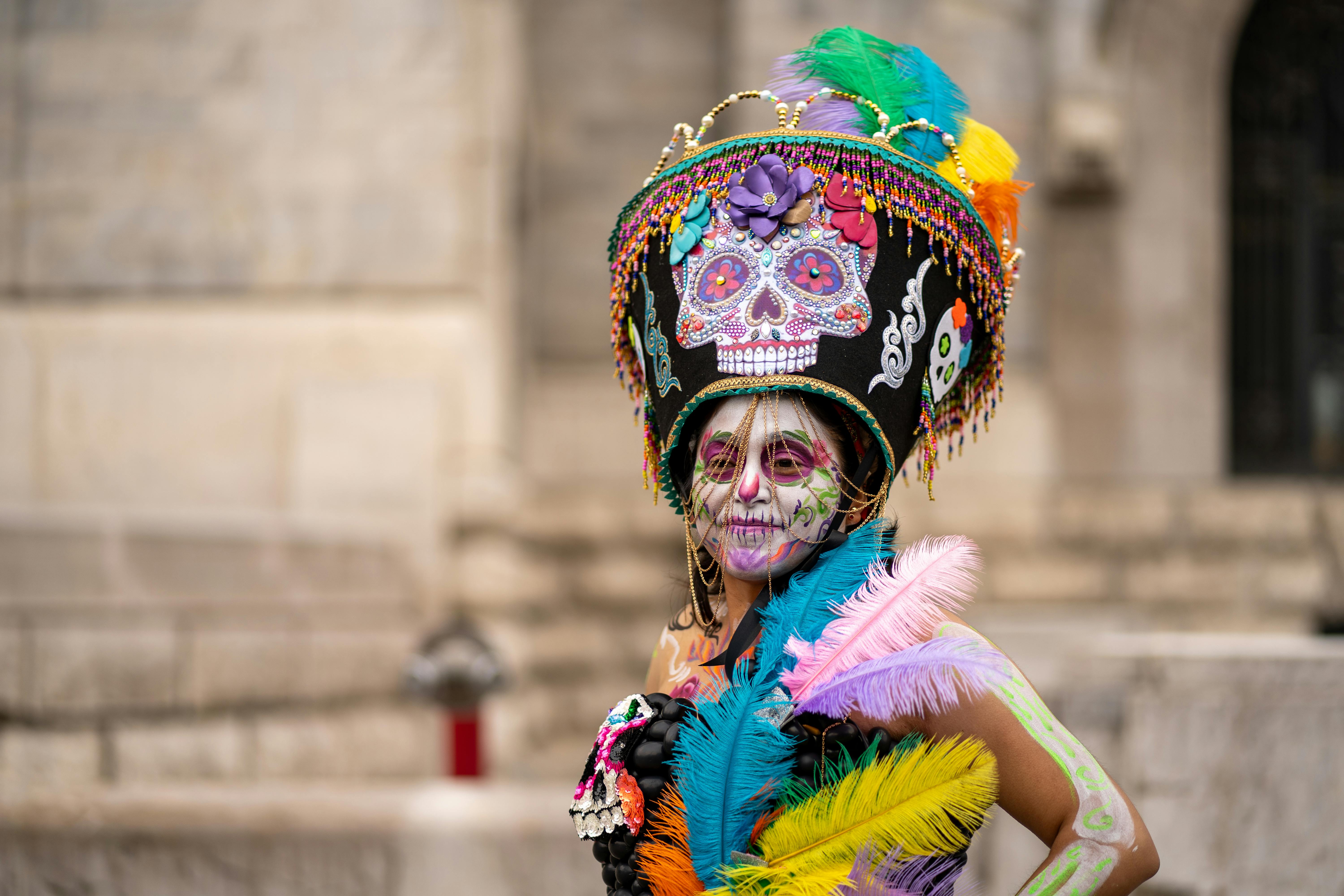 Colorful Catrina Costume in Mexico City · Free Stock Photo