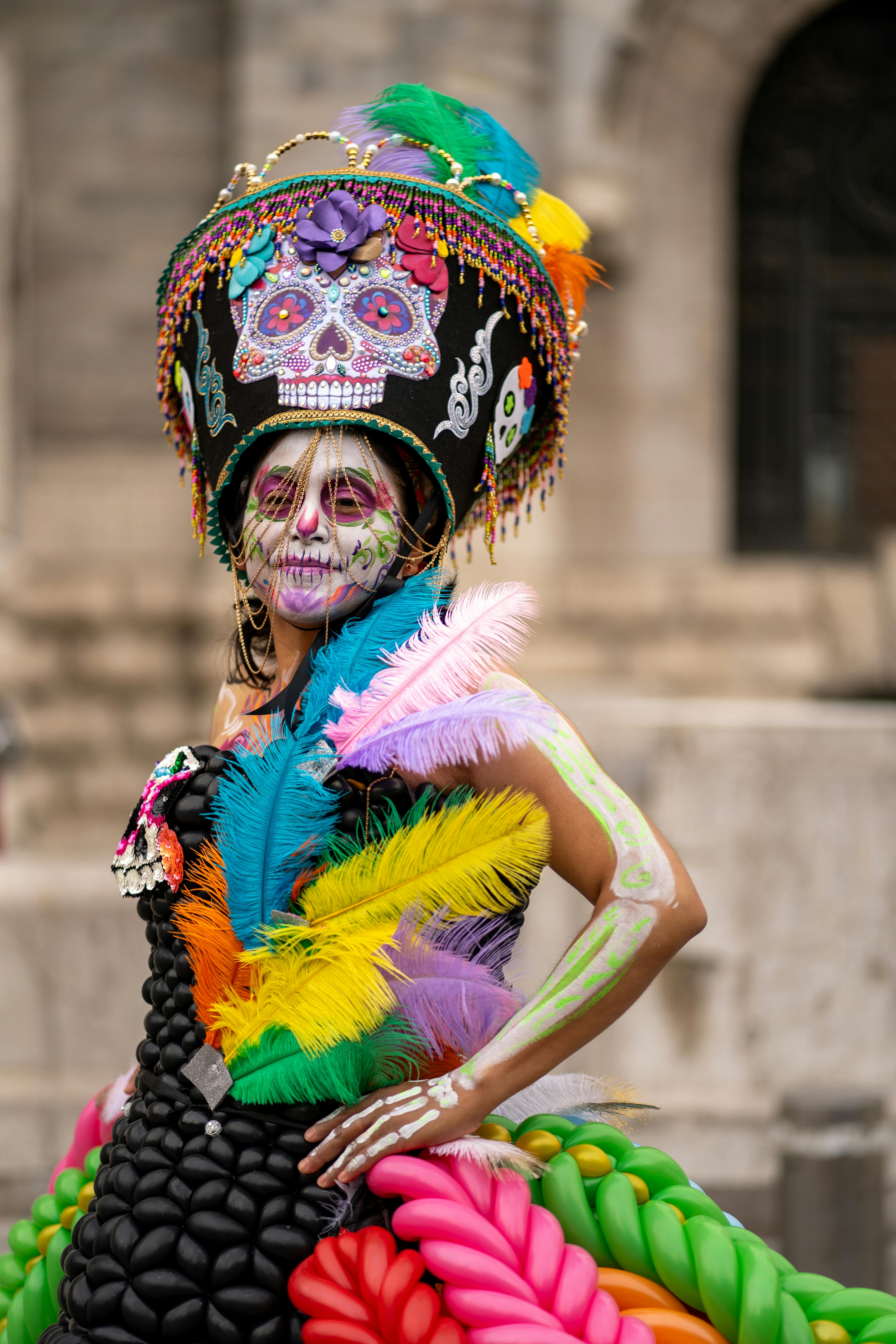 Colorful Catrina Costume in Mexico City · Free Stock Photo