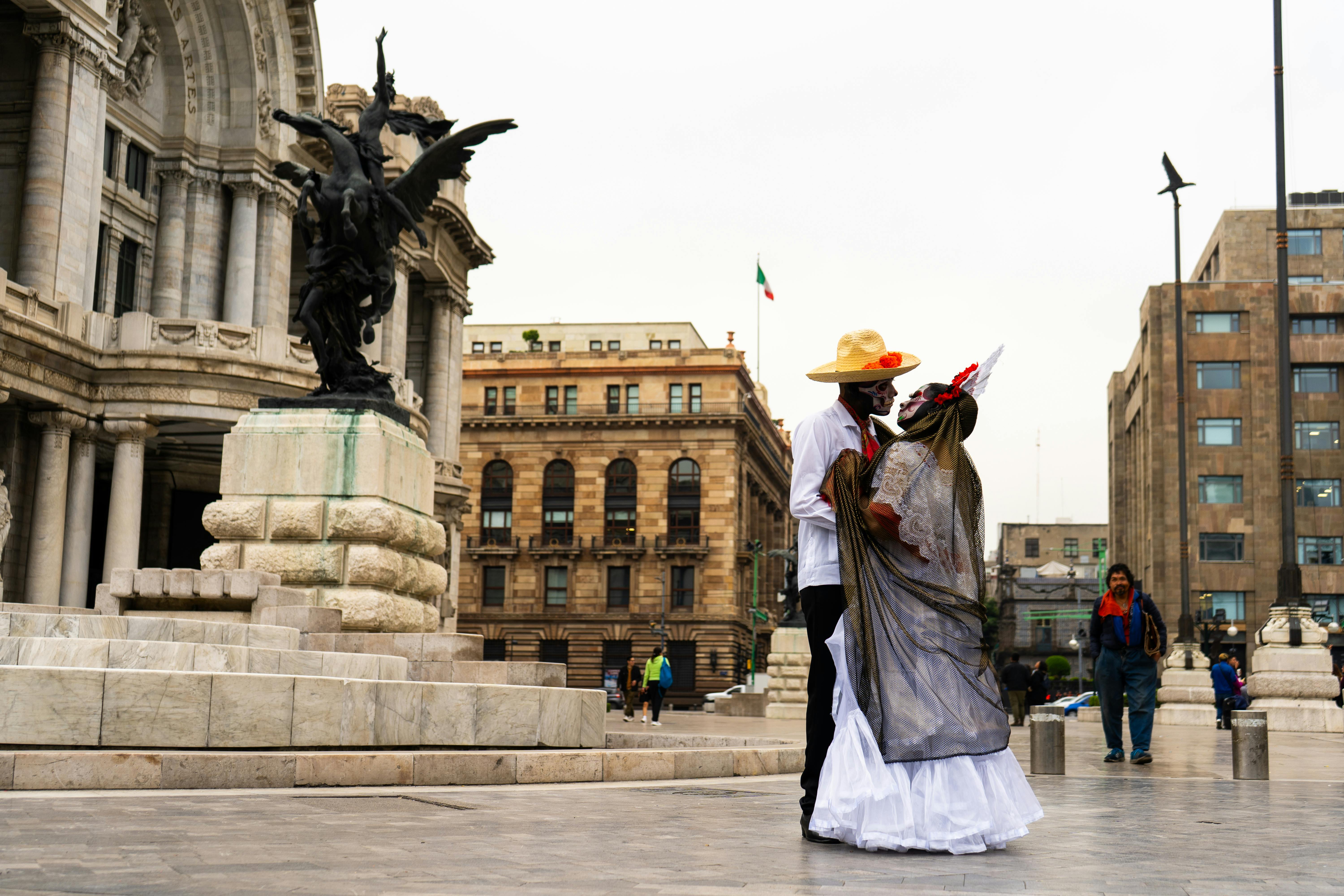 Traditional Catrina and Catrin Dance in Mexico City · Free Stock Photo