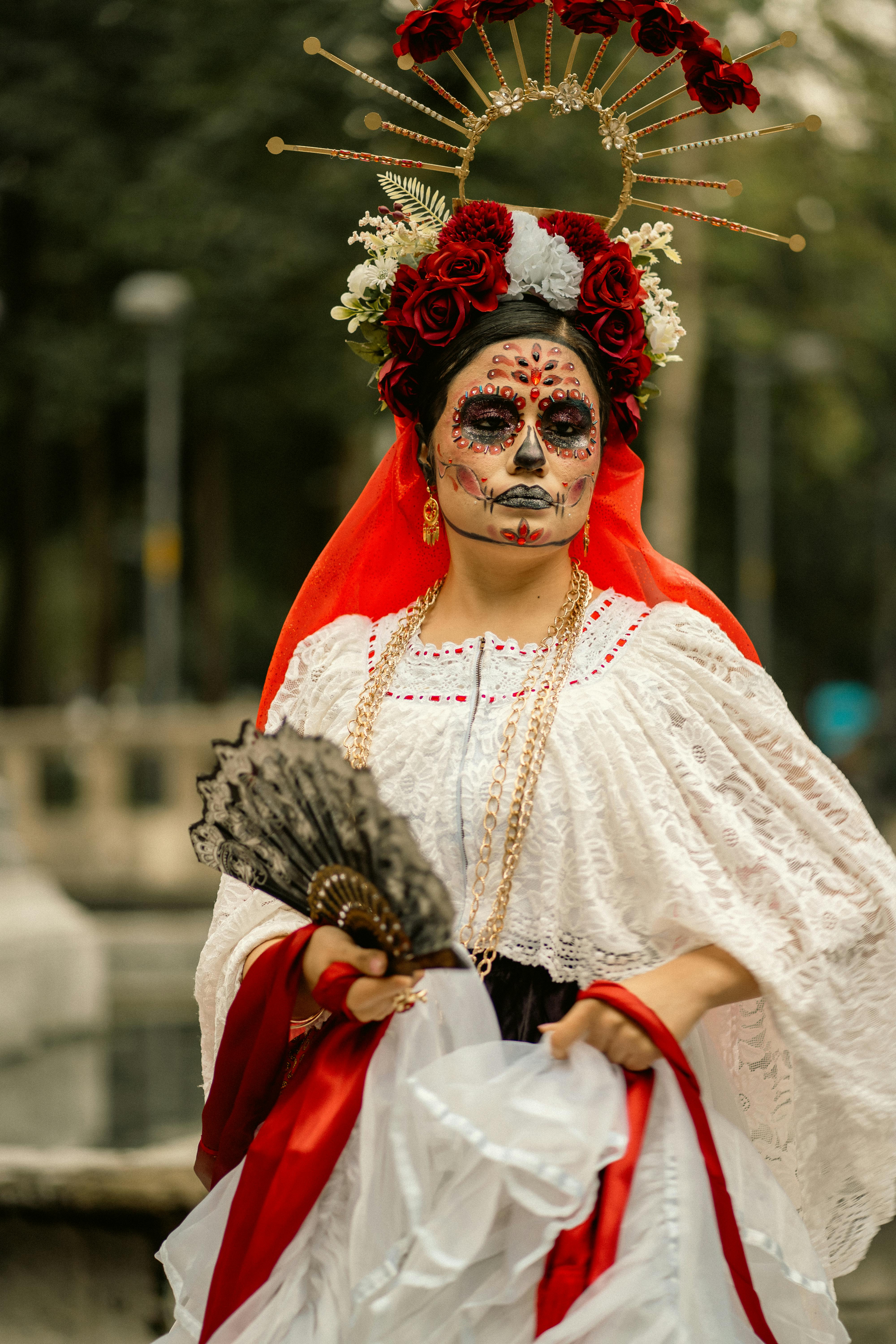 Traditional Catrina Costume Celebrated in Mexico City · Free Stock Photo