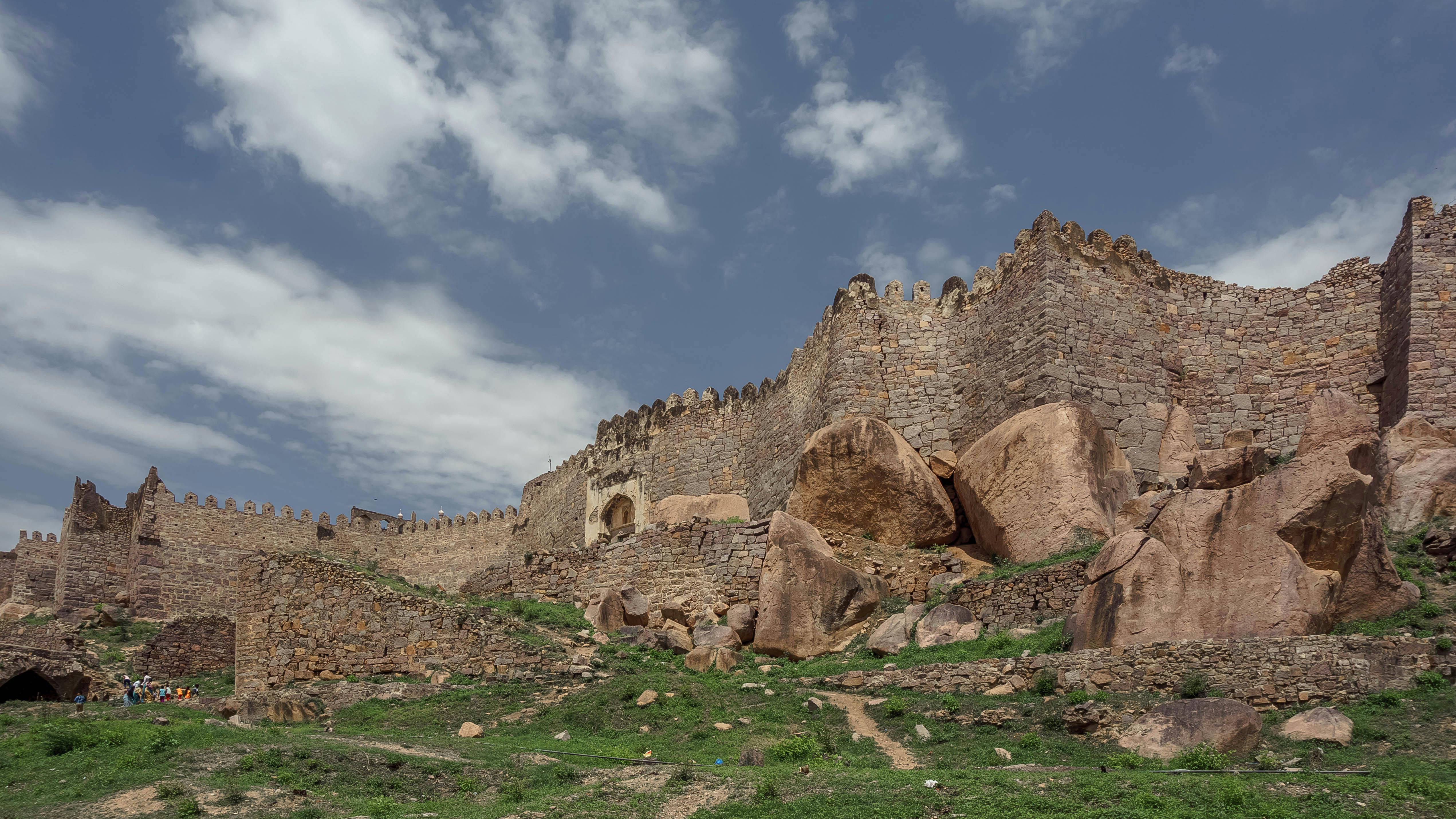 Ancient Stone Fort Wall in Karnataka Landscape · Free Stock Photo