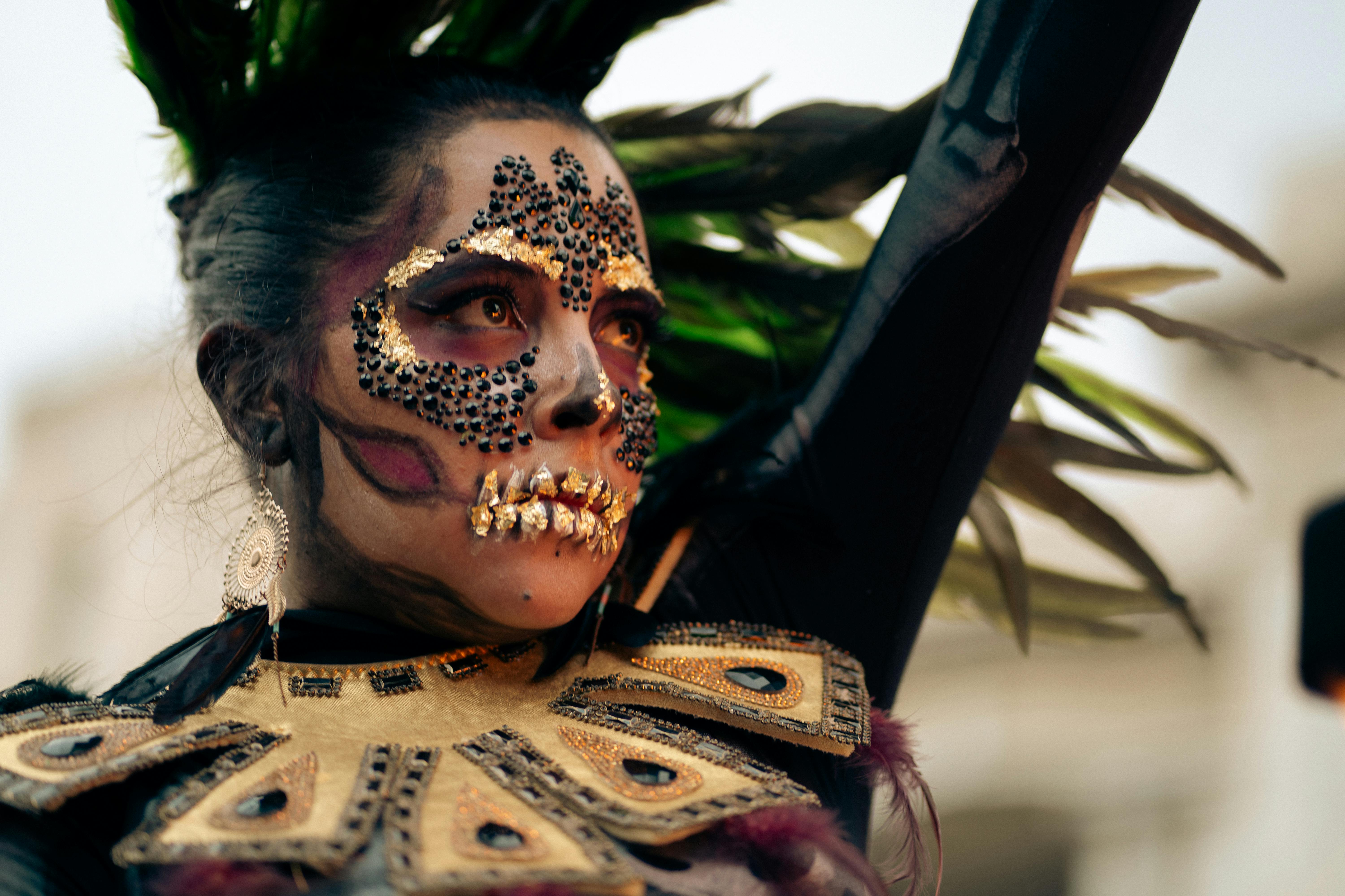 Vibrant Catrina Costume in Mexico City Celebration · Free Stock Photo