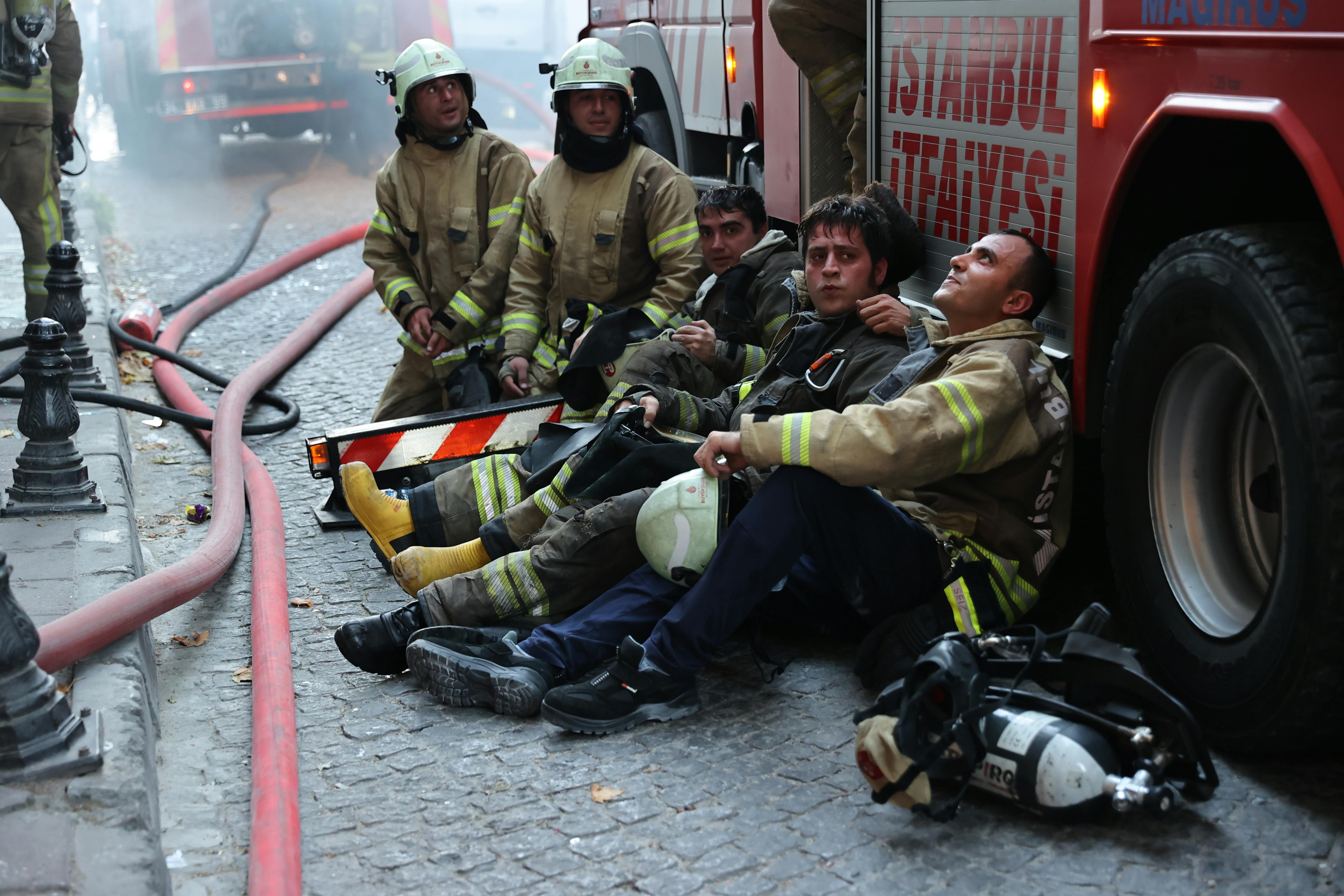 Firefighters Resting After Emergency in Istanbul · Free Stock Photo