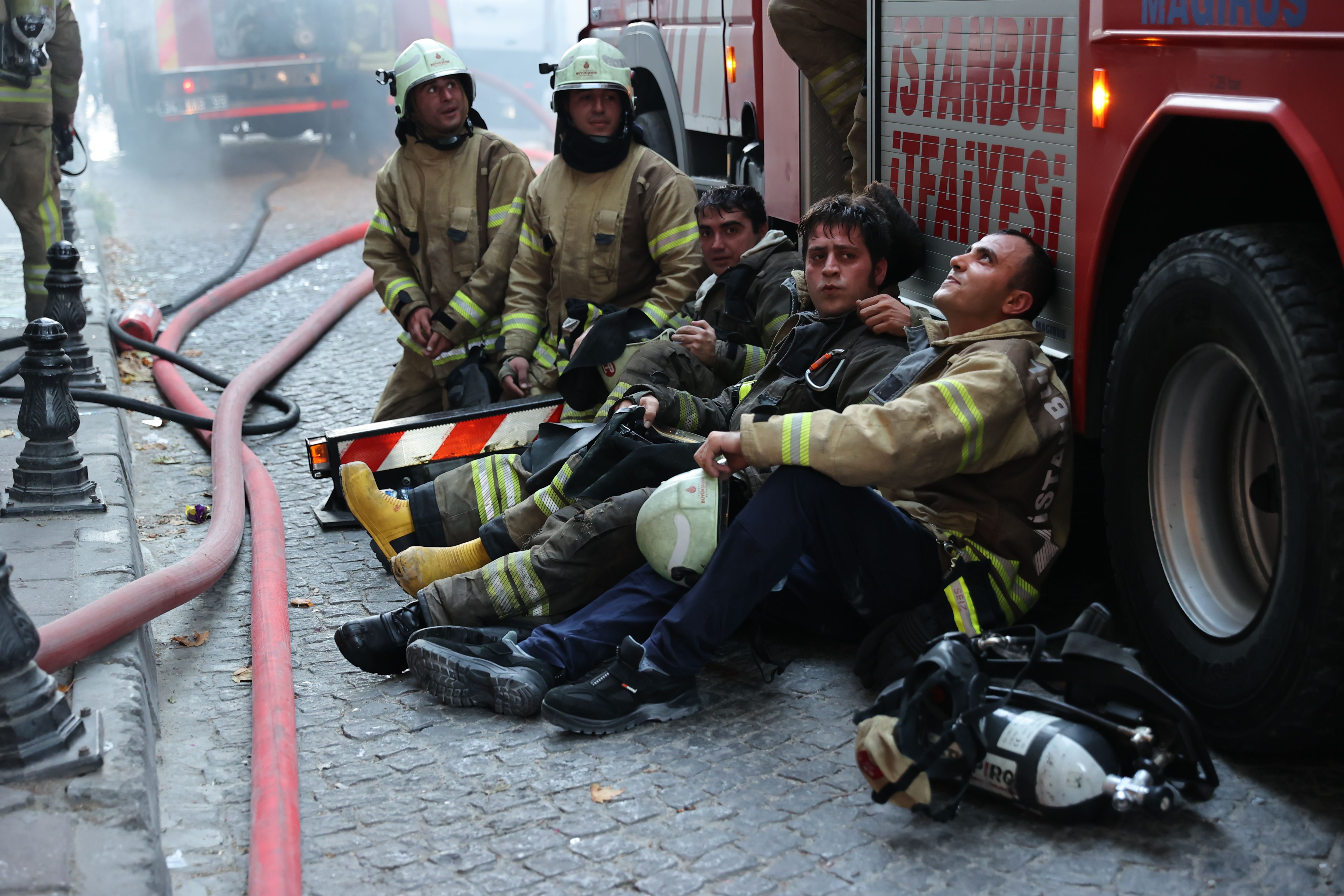 Firefighters Resting After Emergency in Istanbul · Free Stock Photo