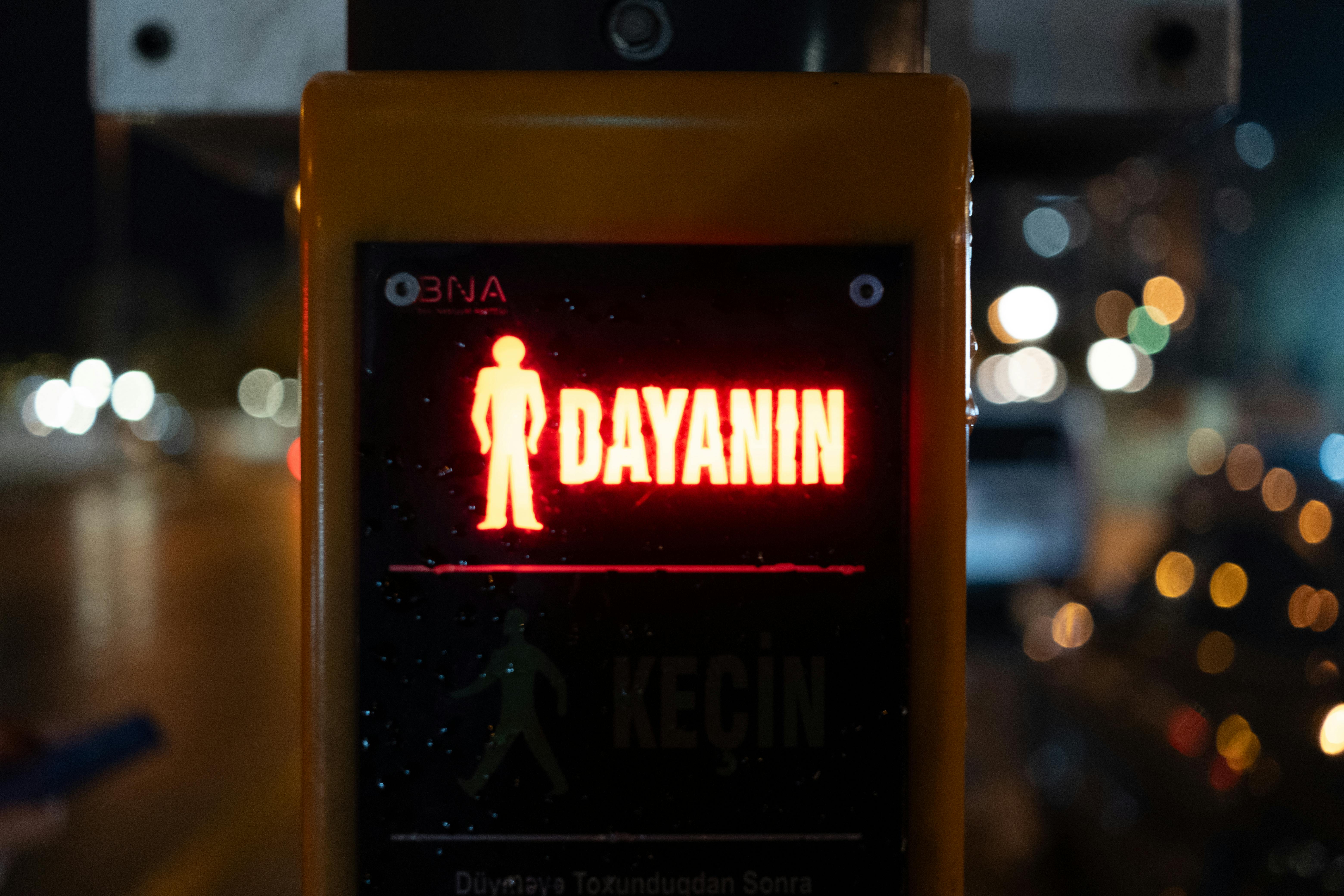 Nighttime Urban Pedestrian Signal with Red Light · Free Stock Photo