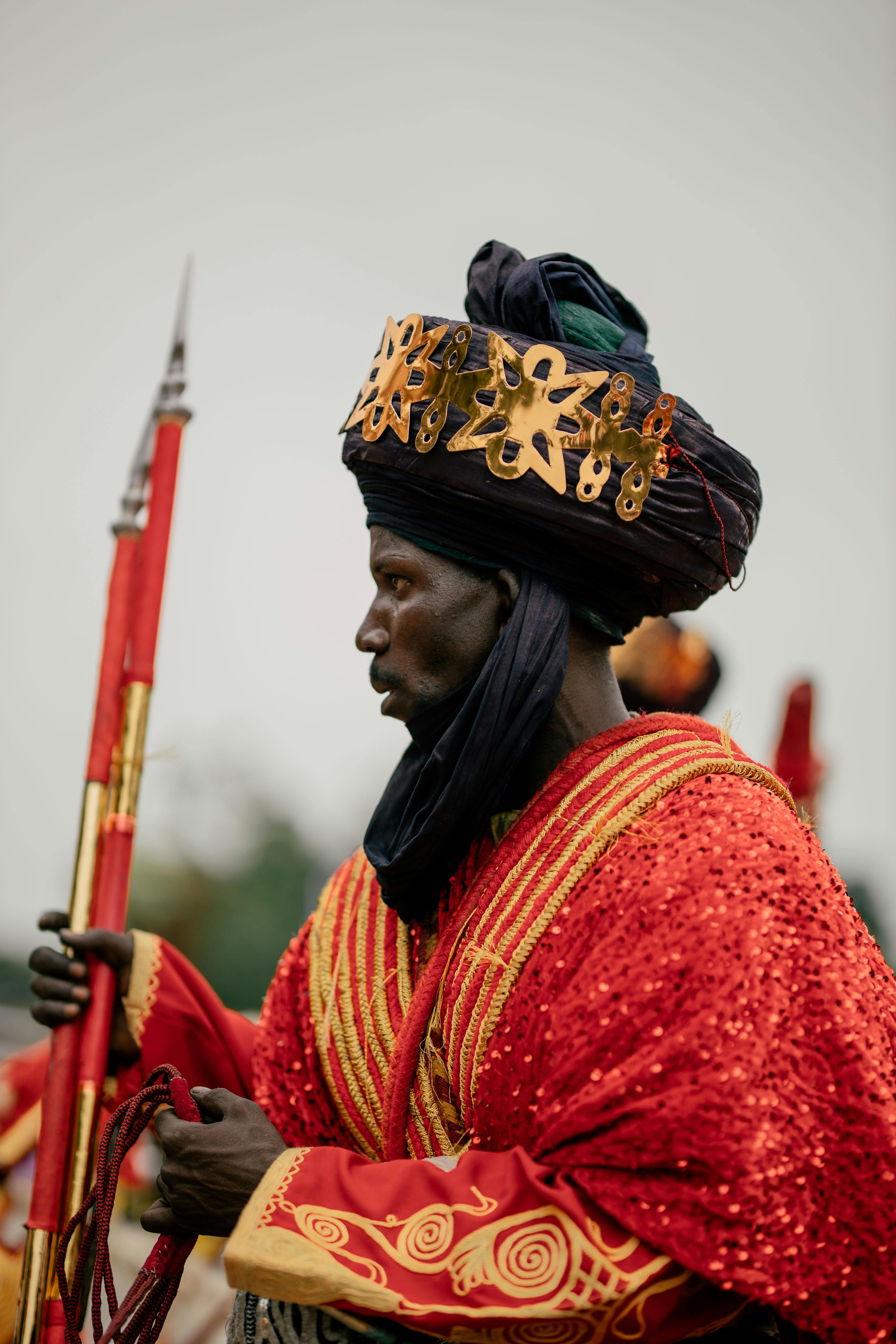 Vibrant Traditional African Warrior Portrait · Free Stock Photo