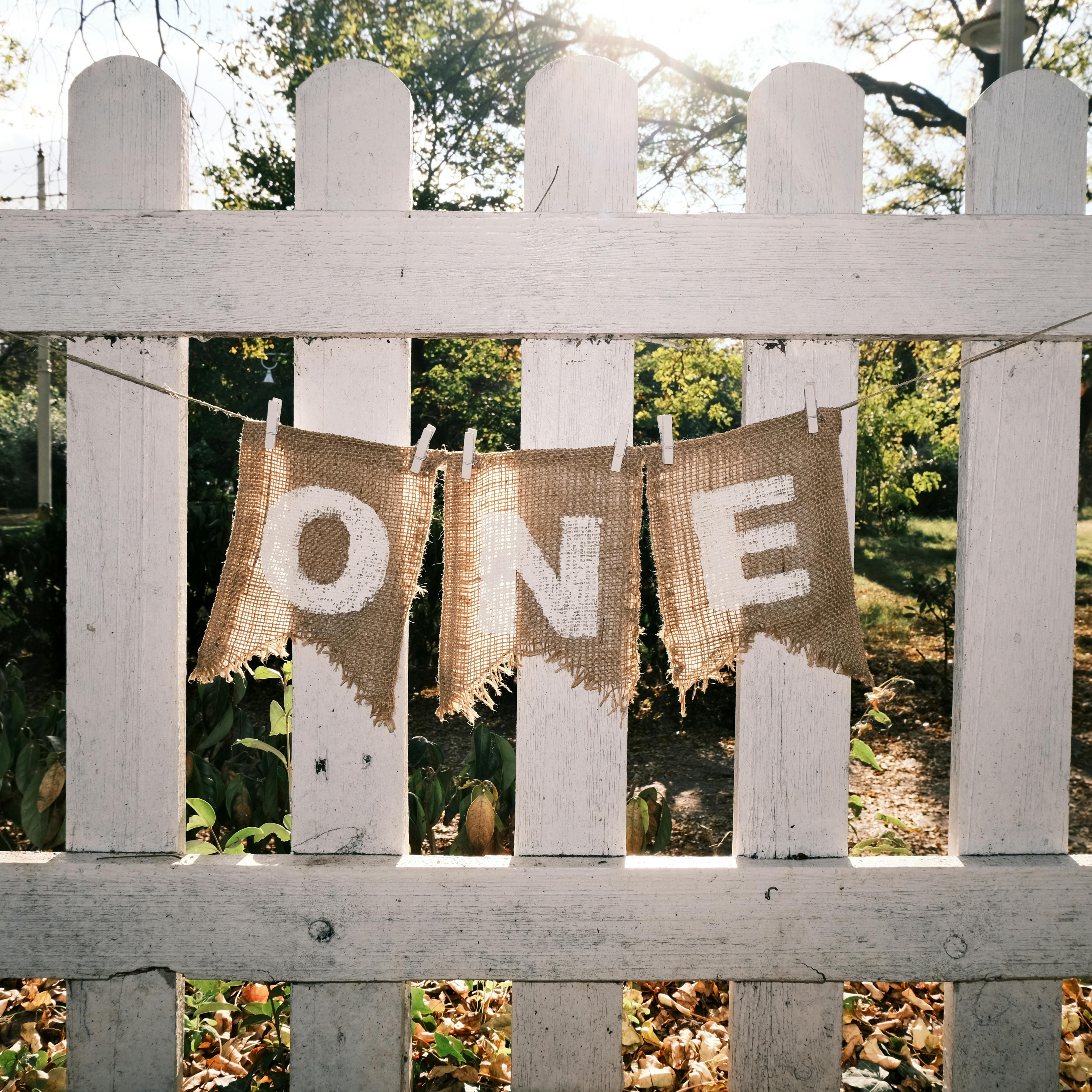 Rustic Burlap Banner with Number One · Free Stock Photo