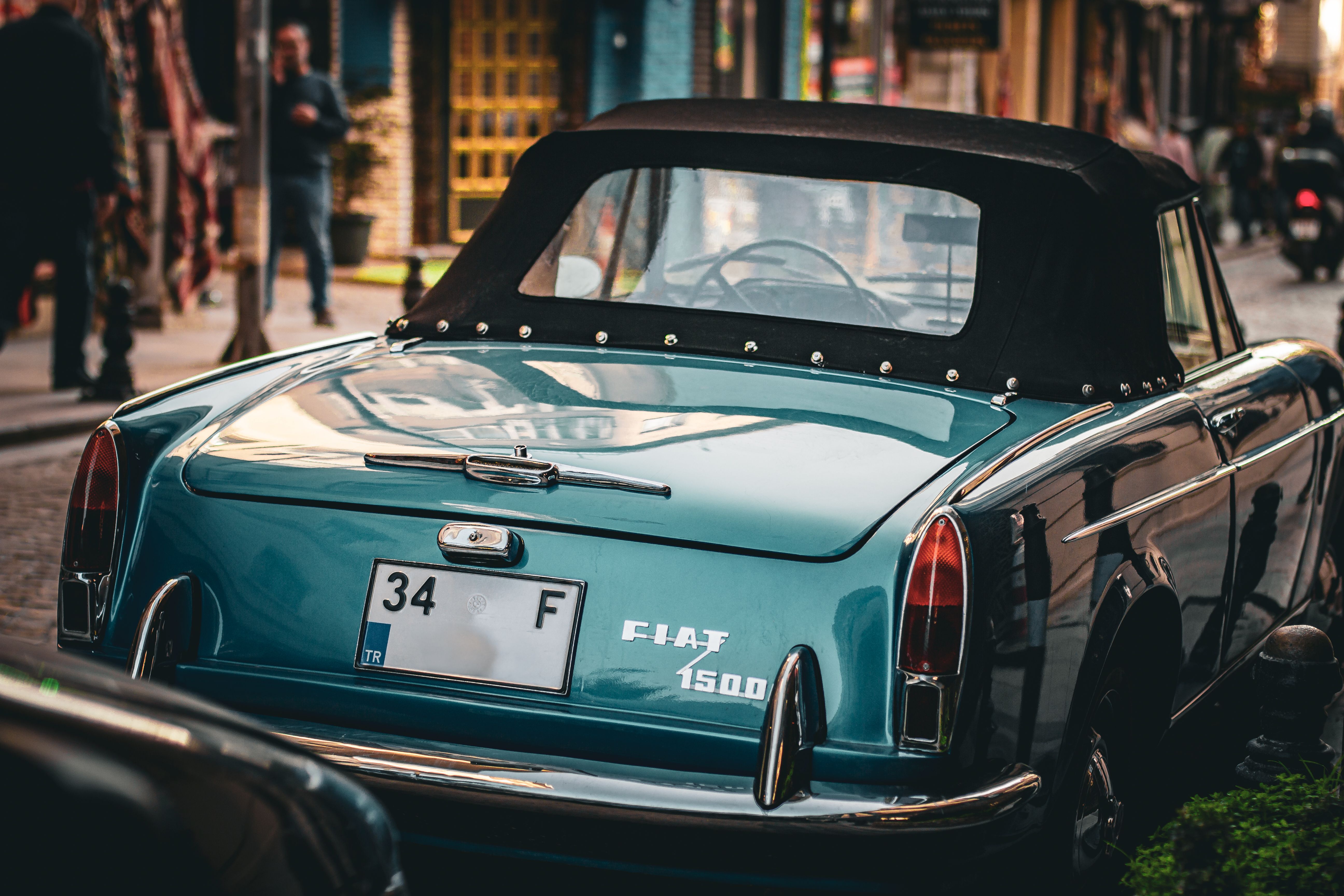 Vintage Blue Fiat 1500 on European Street · Free Stock Photo