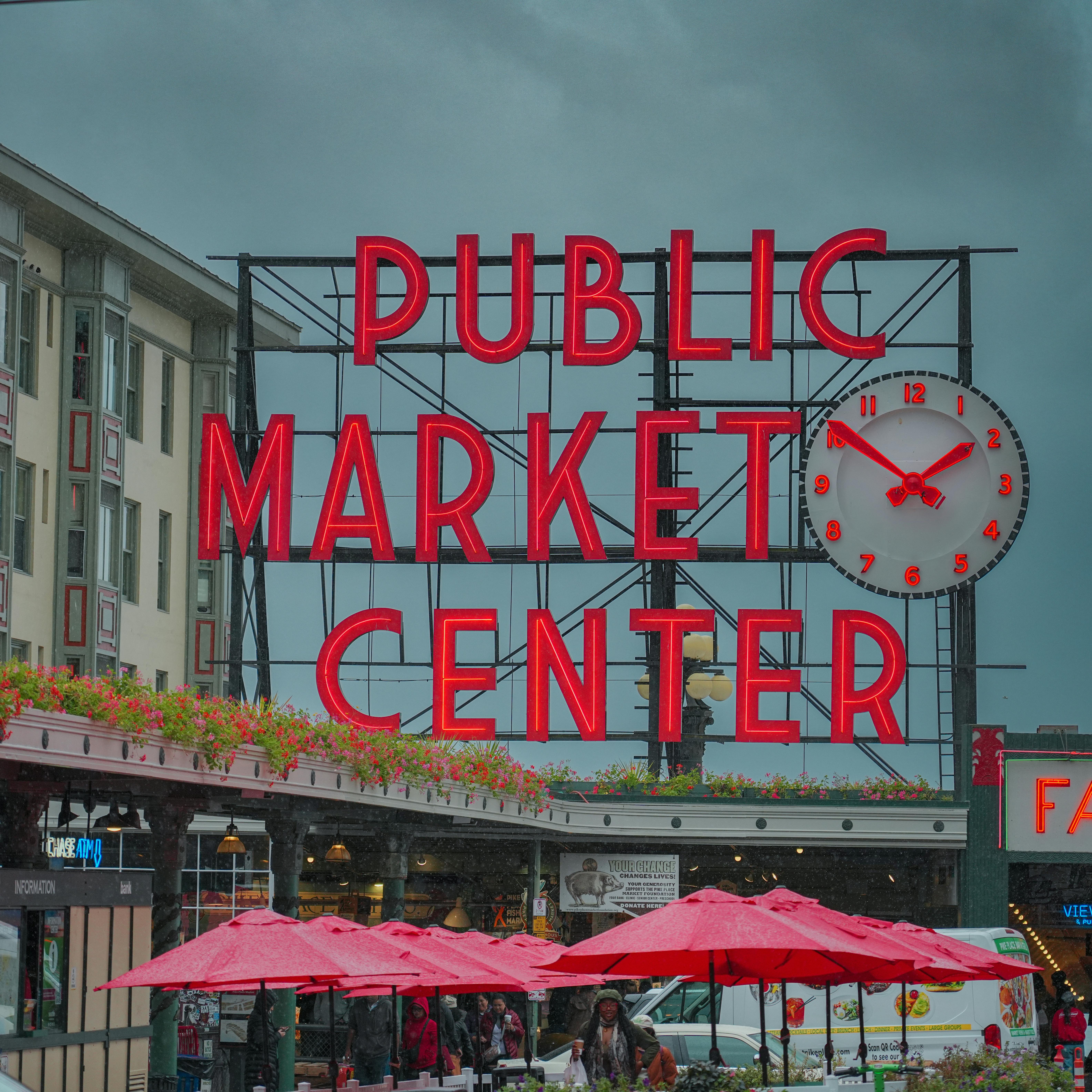 Iconic Pike Place Market Sign in Seattle · Free Stock Photo