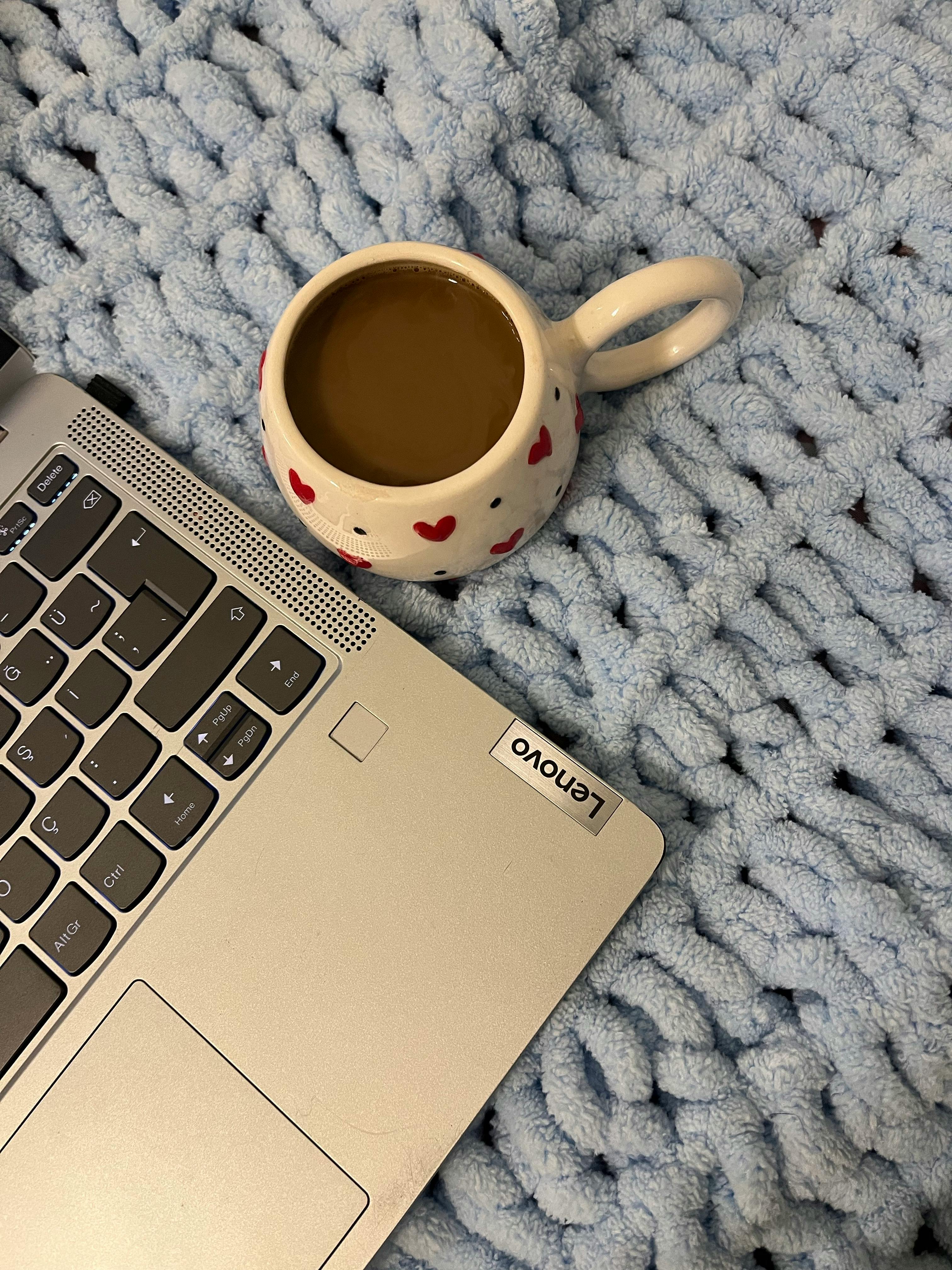 Cozy Home Office with Coffee Mug and Laptop · Free Stock Photo