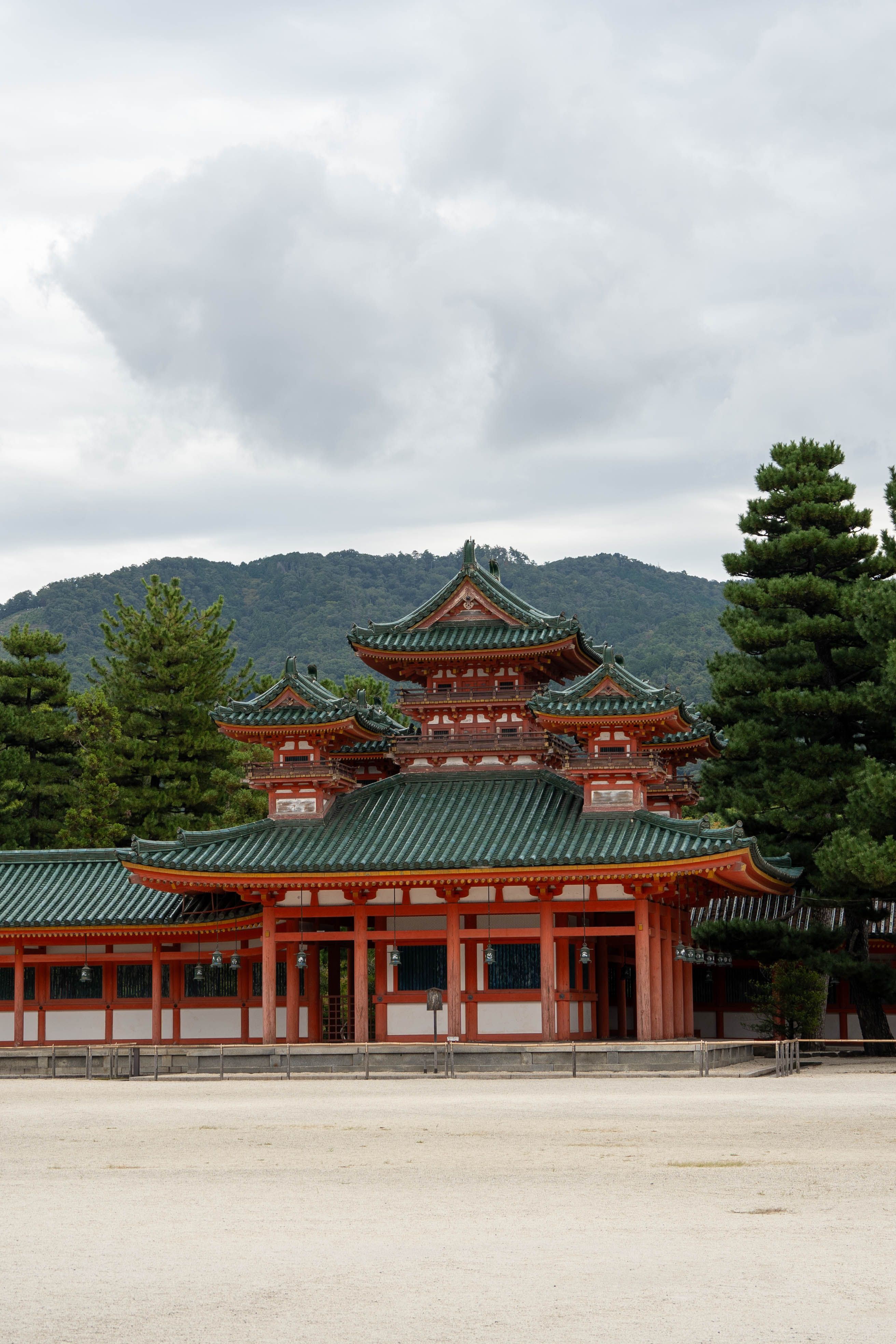 Traditional Japanese Temple with Mountain View · Free Stock Photo