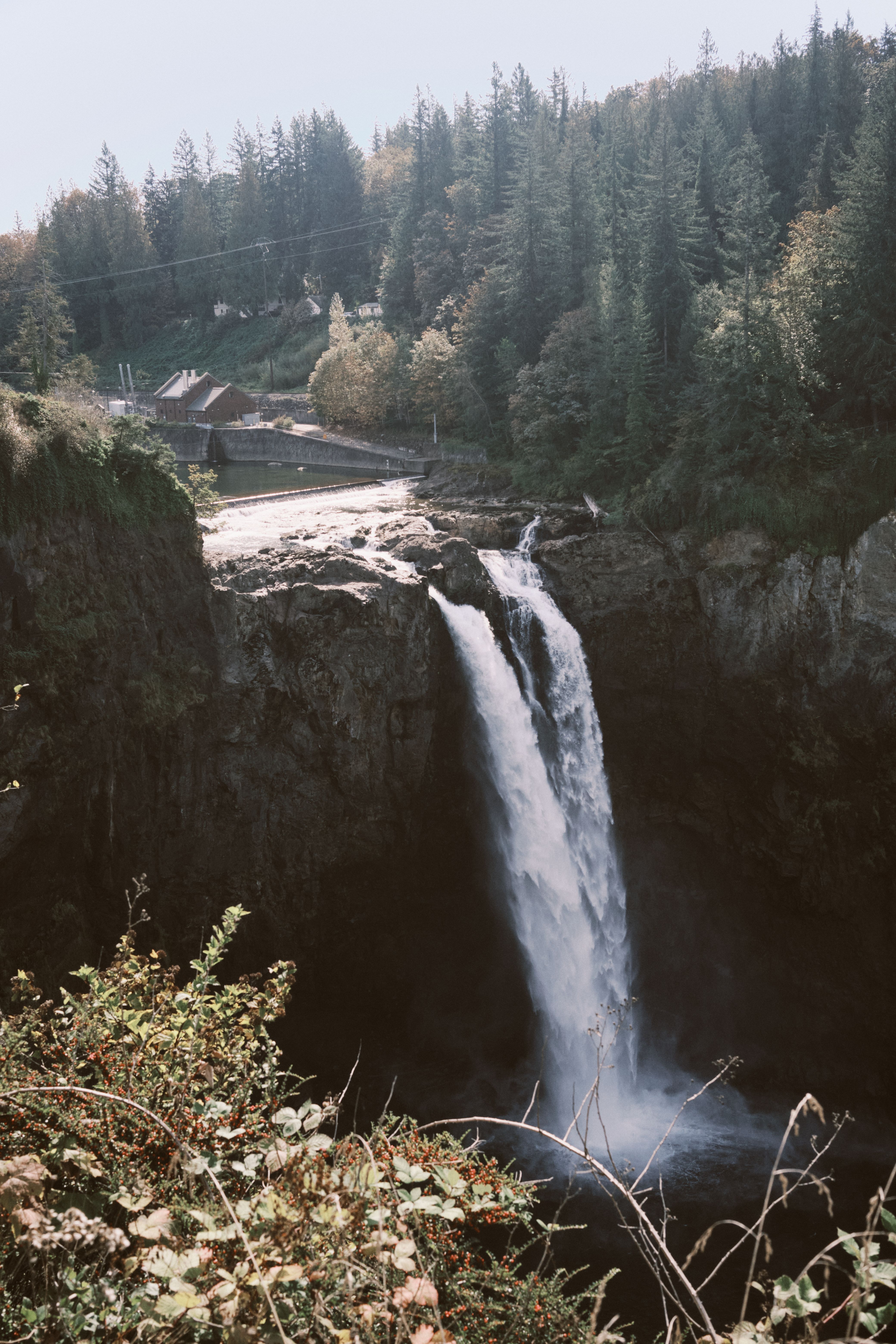 Stunning Waterfall Cascade in Forested Landscape · Free Stock Photo