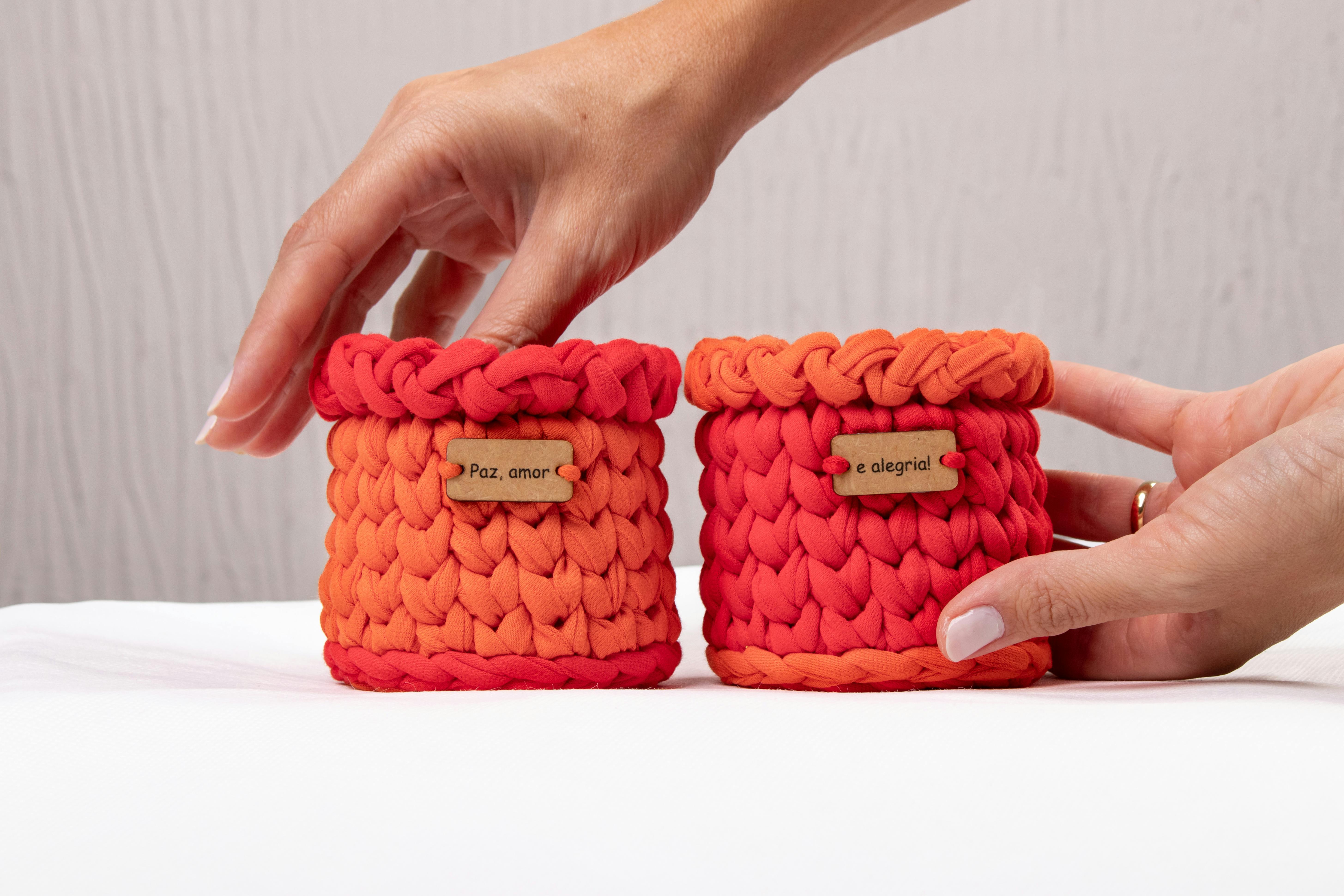 Handmade Crochet Baskets with Positive Messages · Free Stock Photo