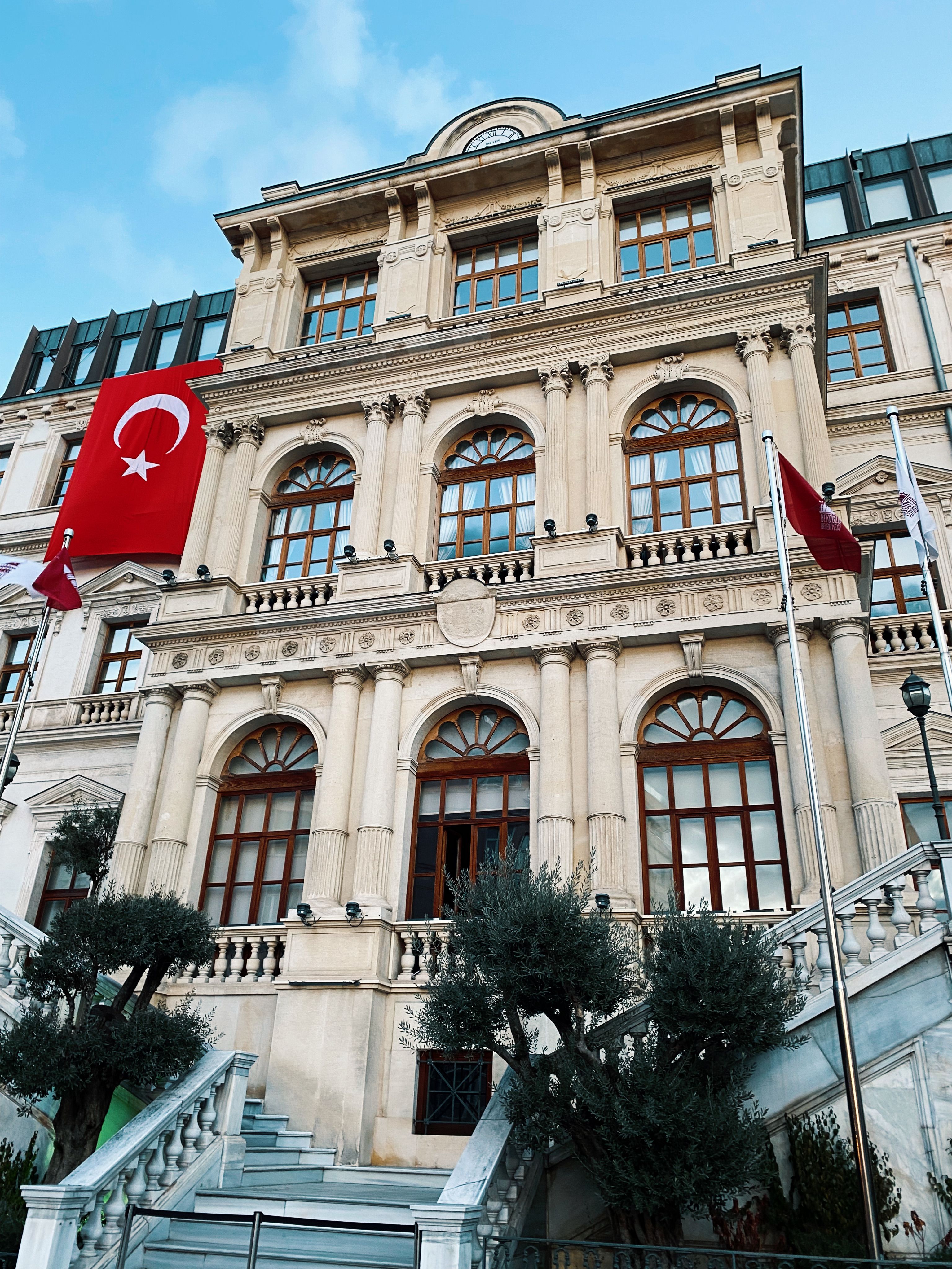 Historic Building with Turkish Flags in Istanbul · Free Stock Photo