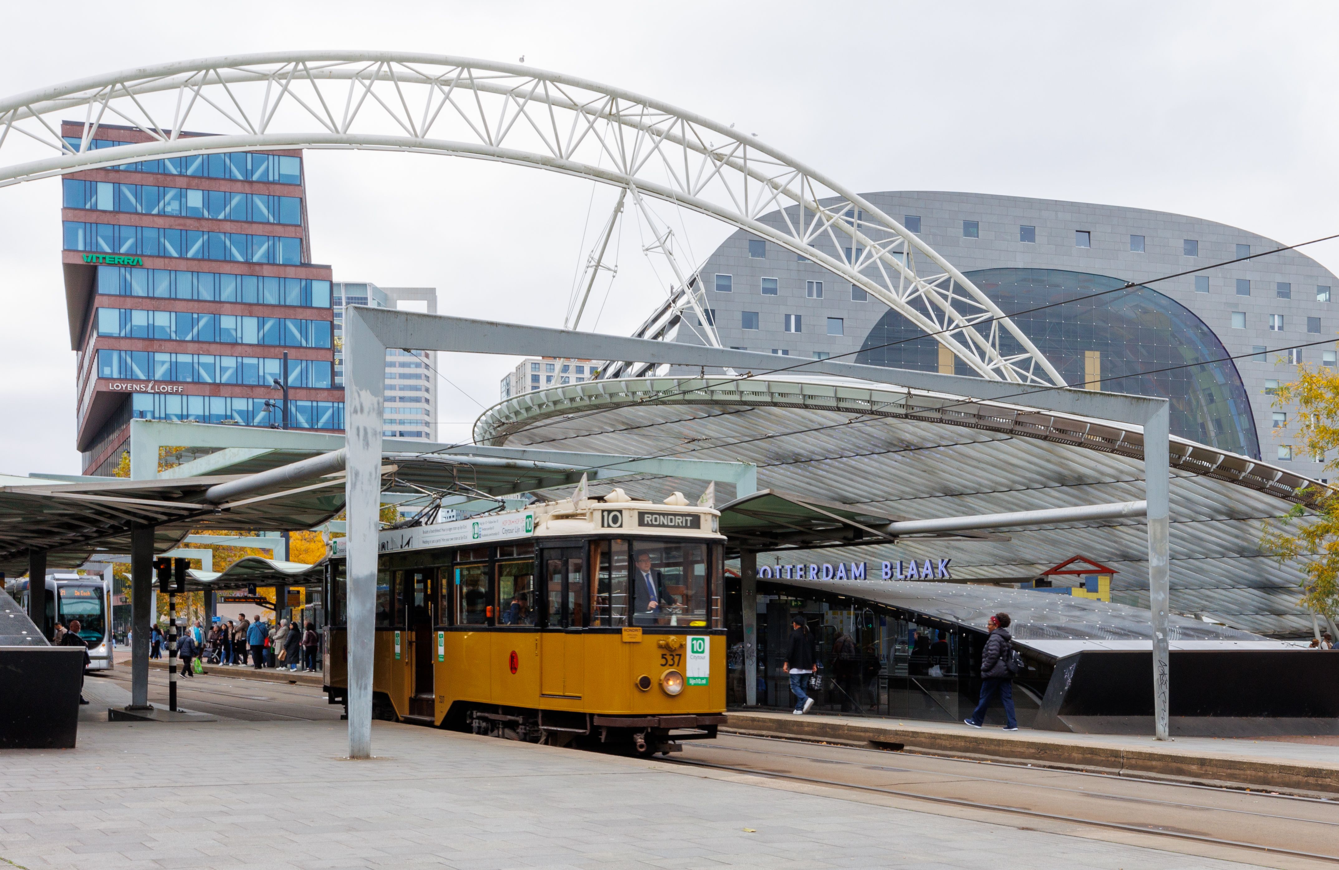 Rotterdam Blaak Modern Tram Station with Markthal · Free Stock Photo
