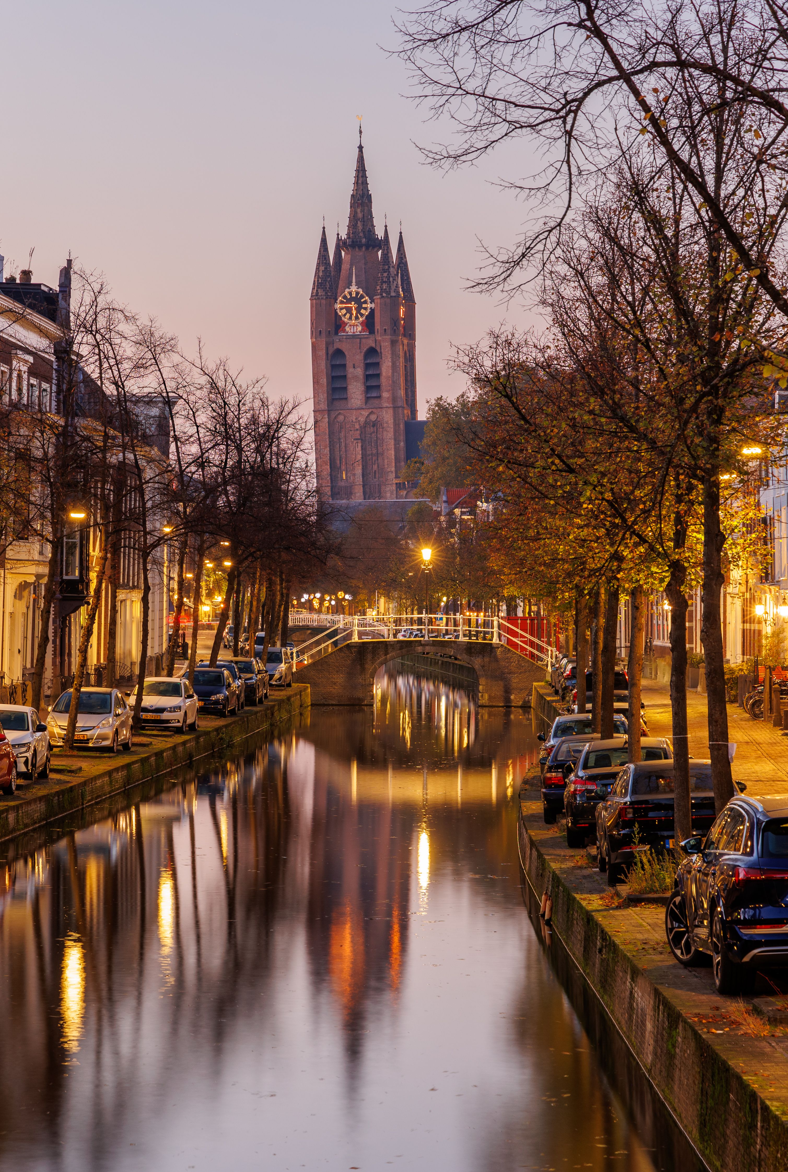 Evening View of Delft's Iconic Old Church · Free Stock Photo