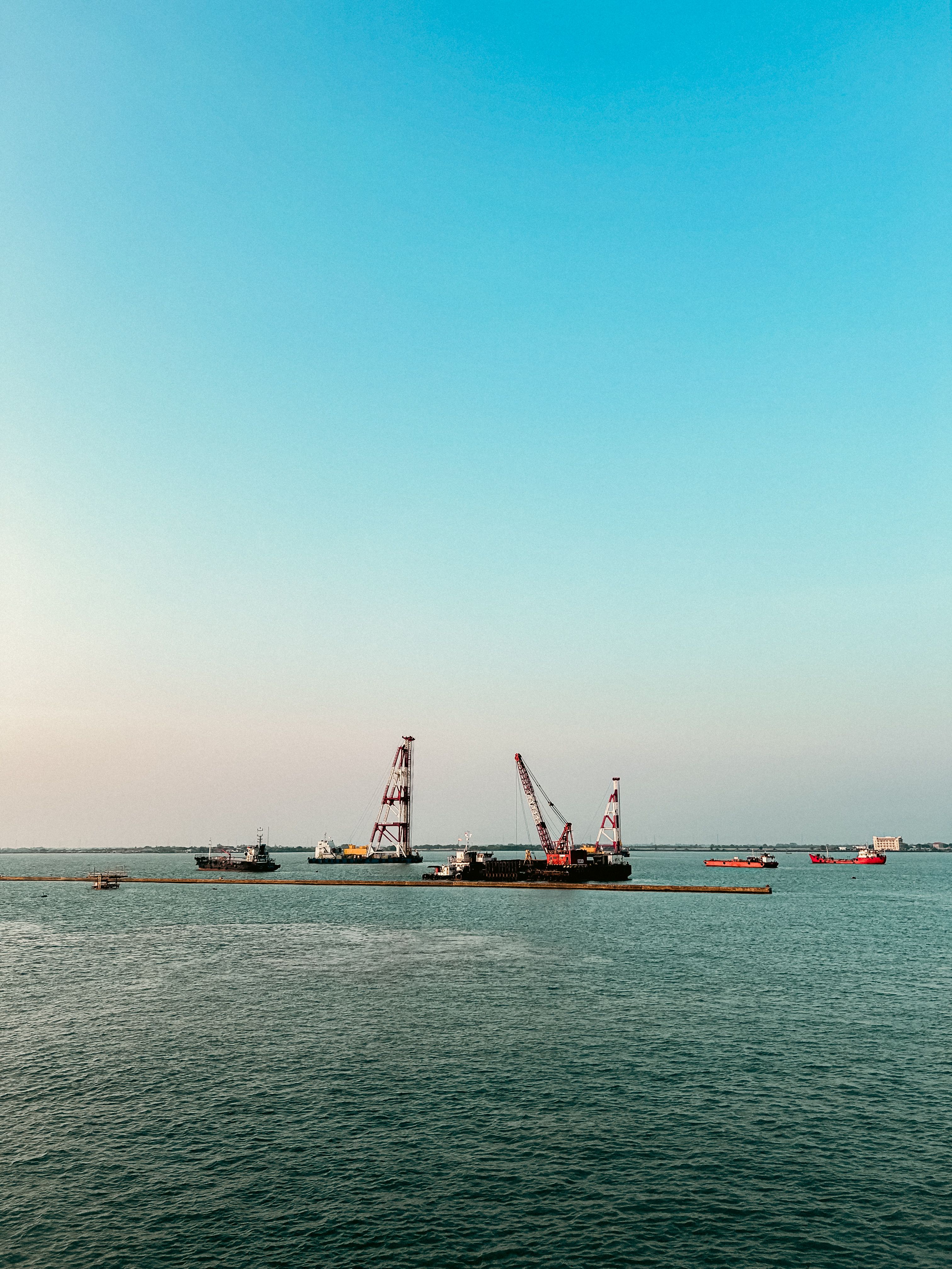 Aerial View of Construction Site at Sea in Indonesia · Free Stock Photo