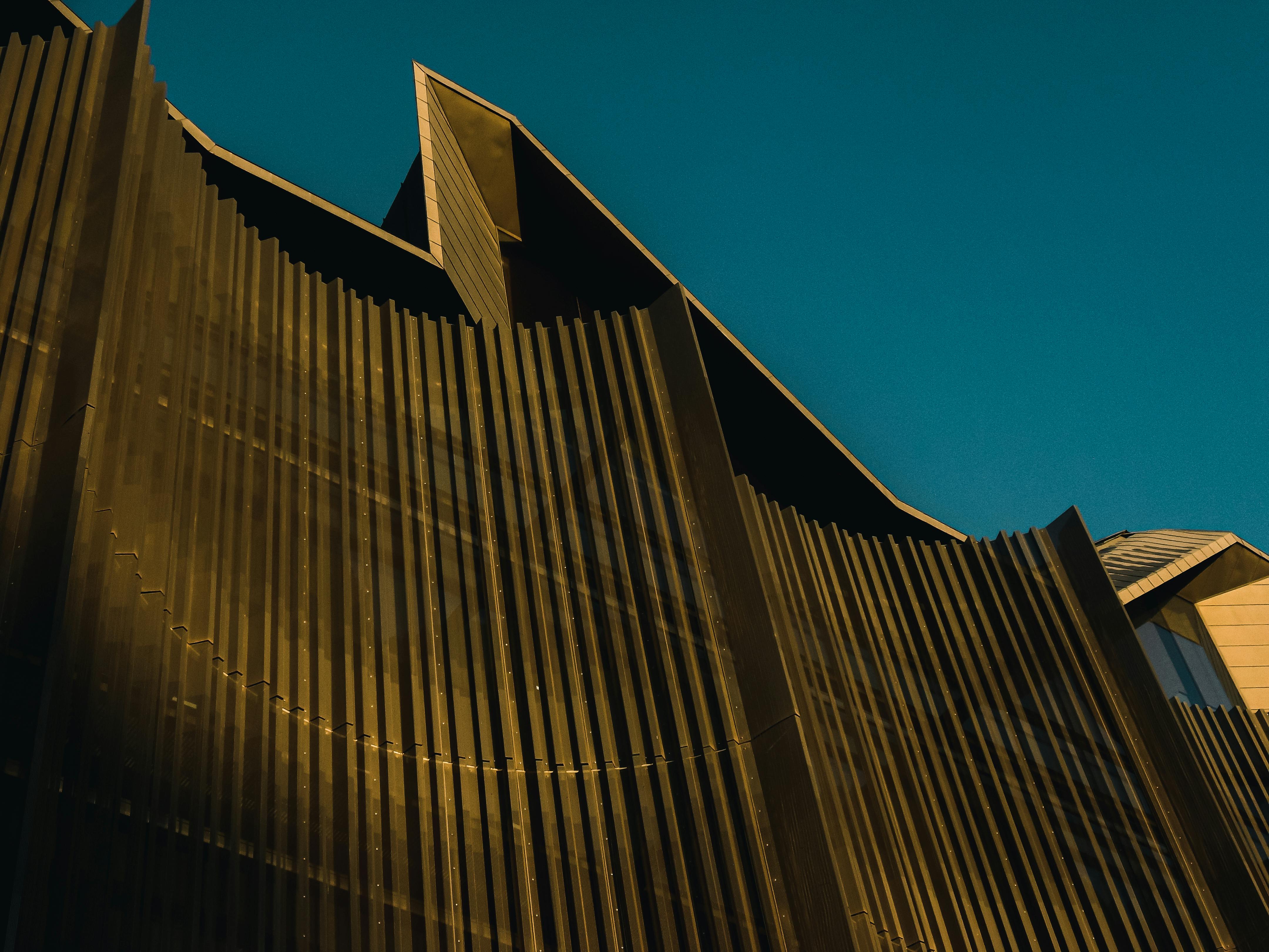 Modern Architectural Structure with Bold Angular Design · Free Stock Photo