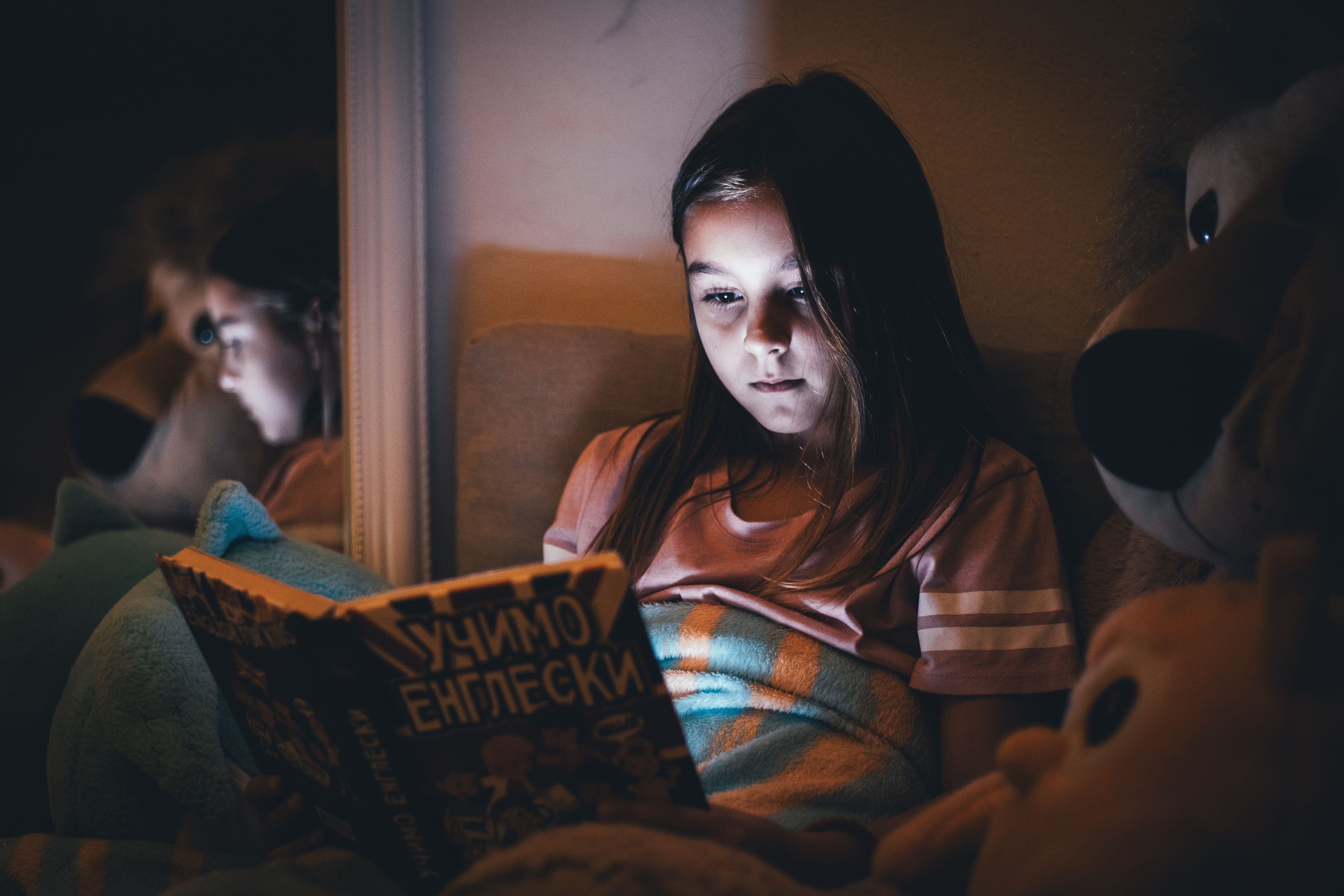 Young Girl Reading a Book by Night Light · Free Stock Photo