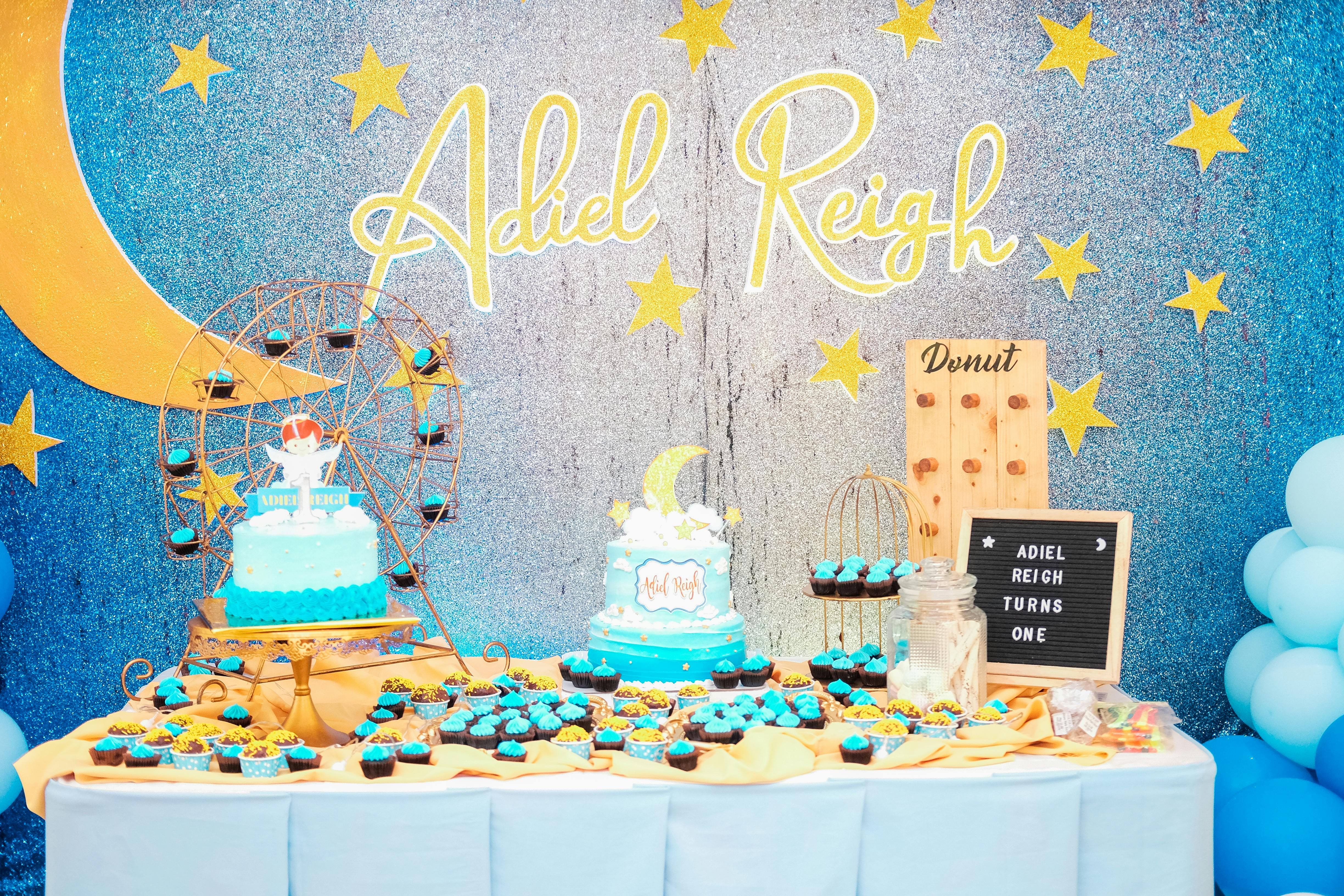 Vibrant First Birthday Party Decor with Moon Theme · Free Stock Photo