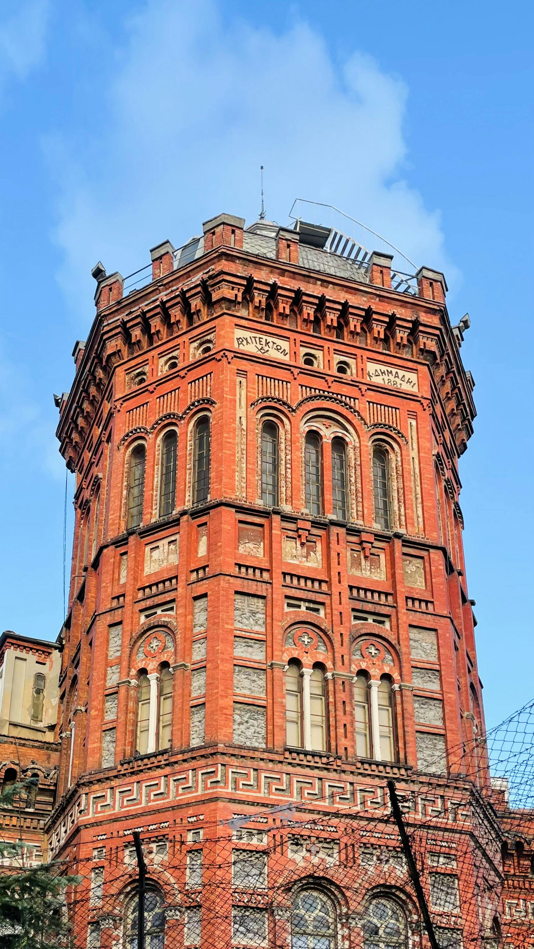 Historical Red Brick Tower under Blue Sky · Free Stock Photo