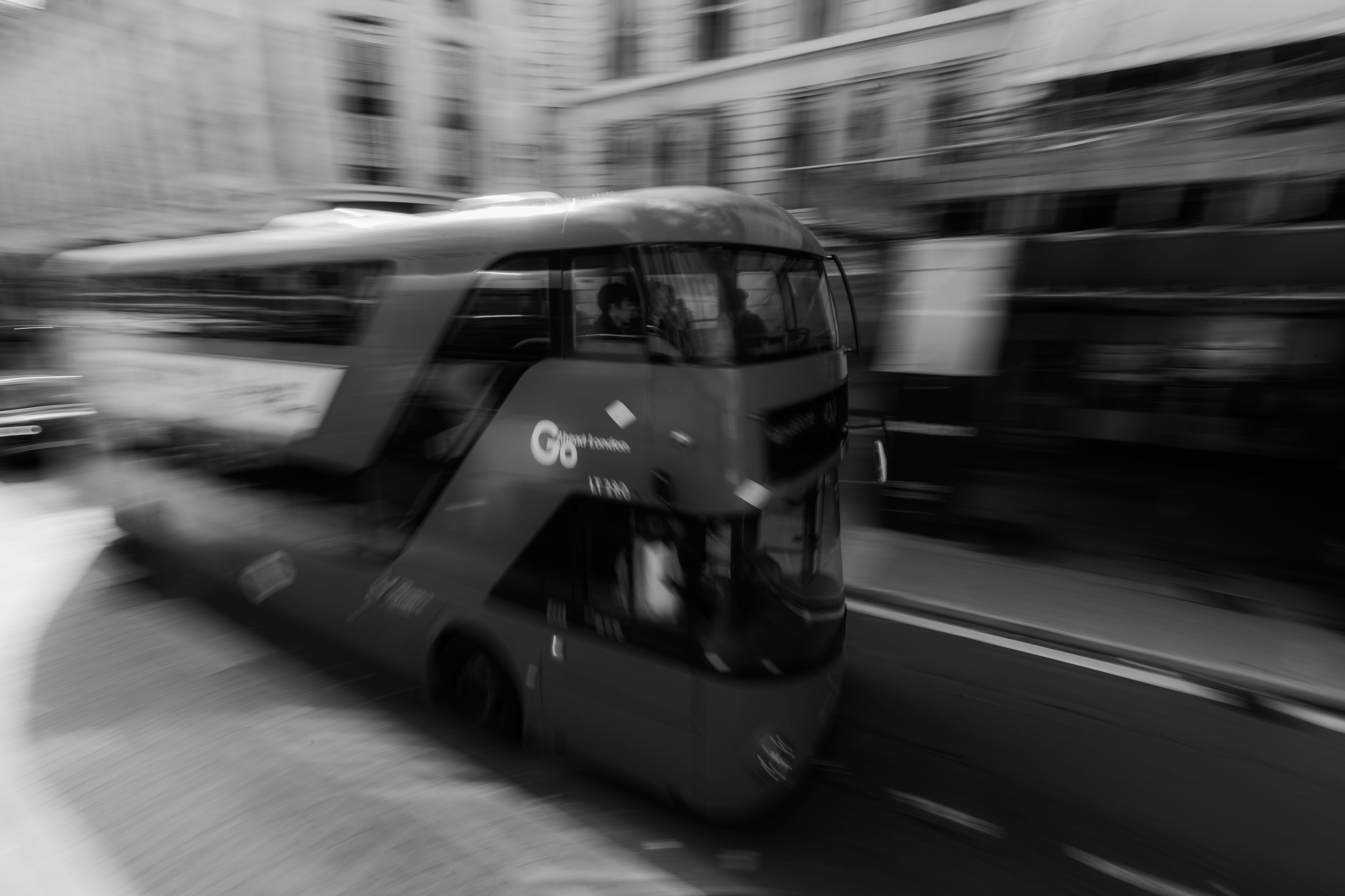 Blurred Motion Shot of London Double-Decker Bus · Free Stock Photo