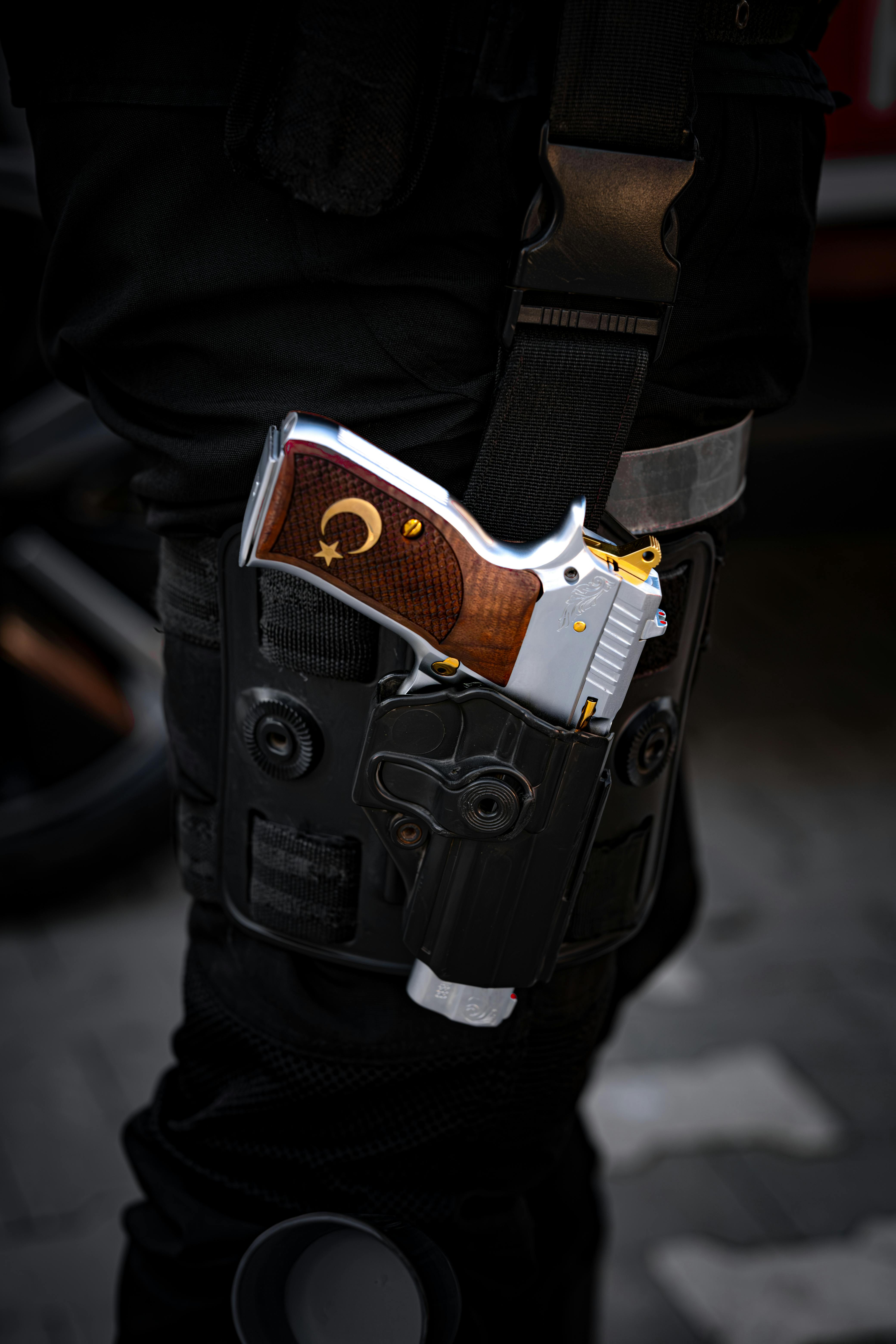 Close-up of Turkish Emblem Handgun in Holster · Free Stock Photo
