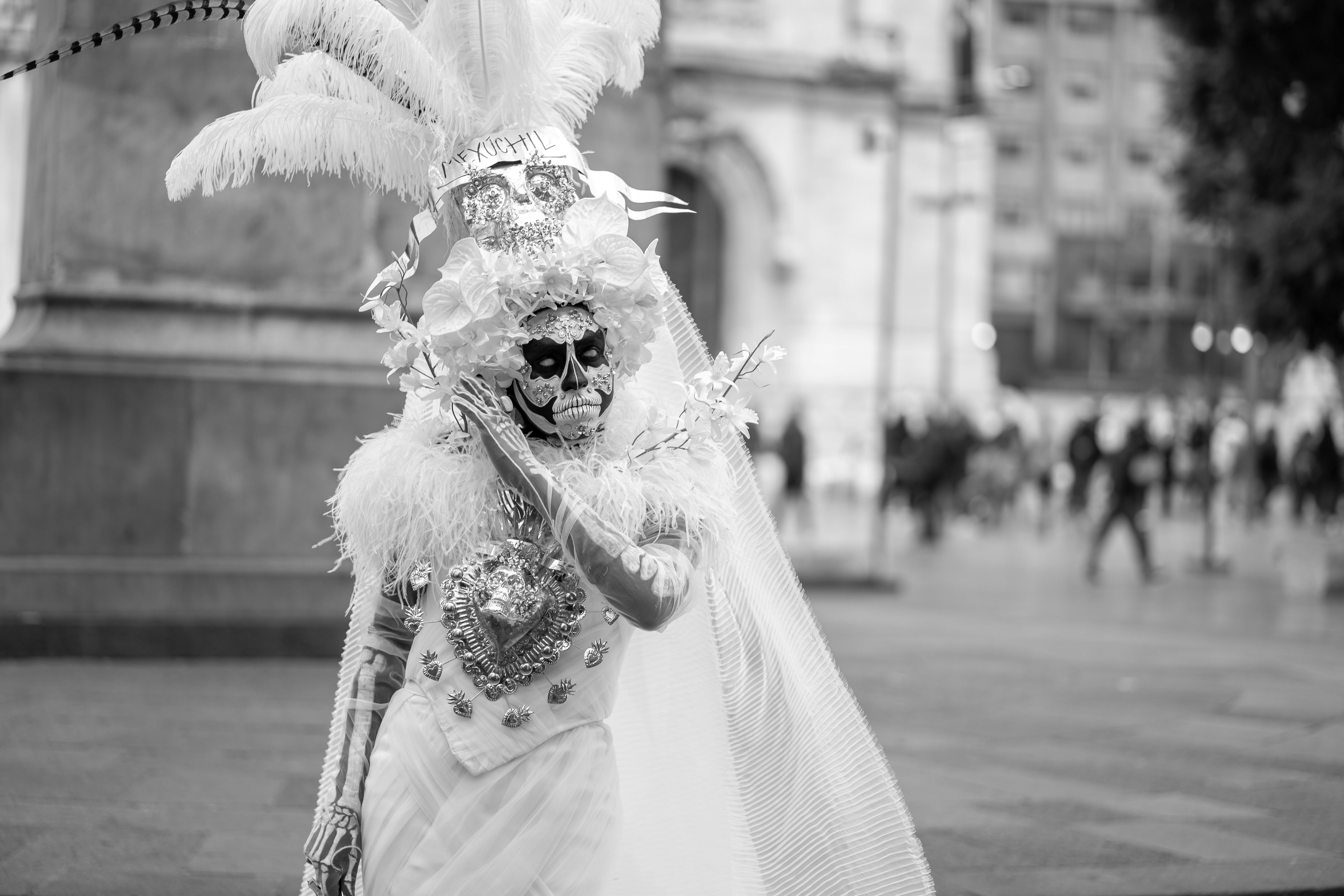Catrina Costume in Historic Mexican Setting · Free Stock Photo