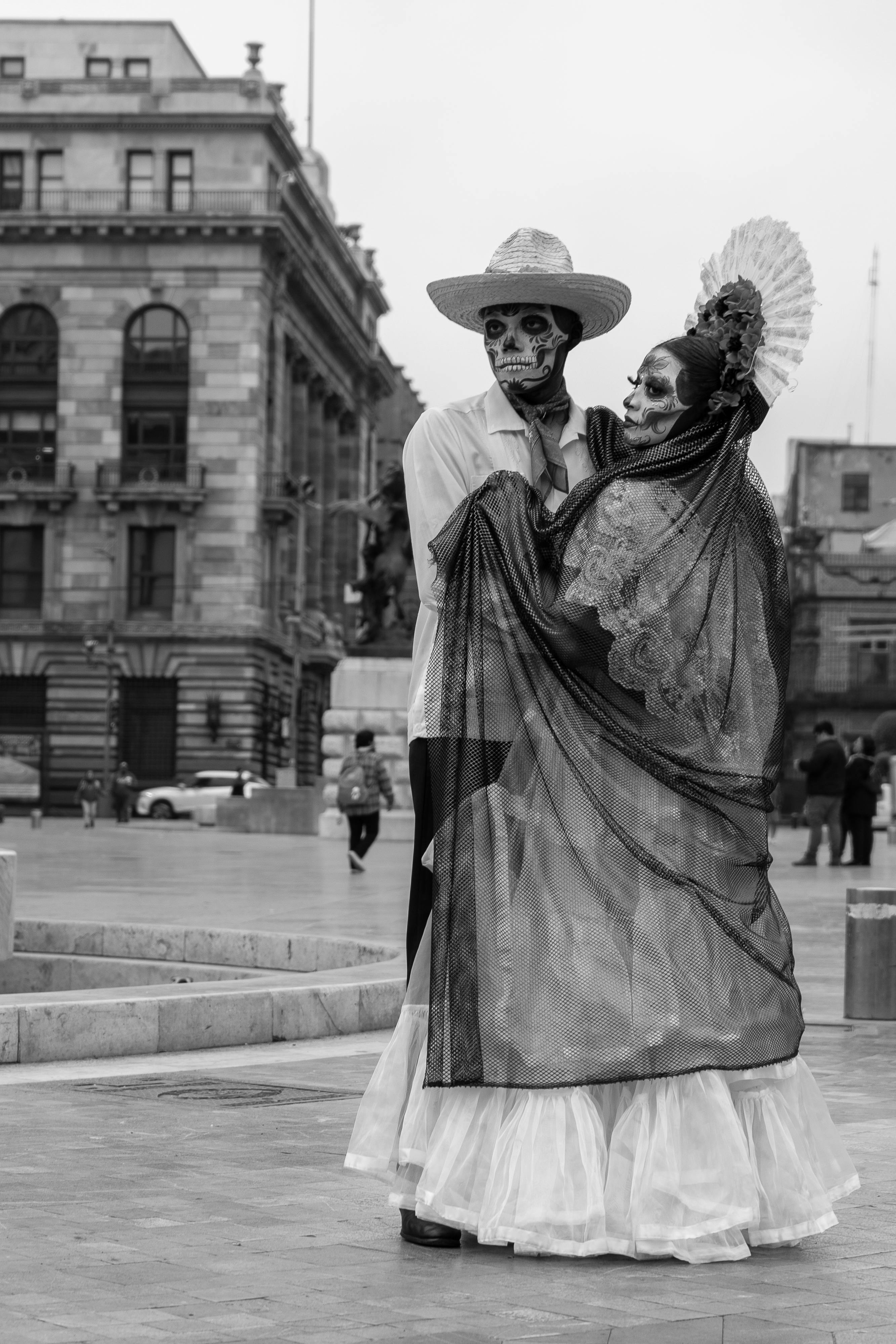 Catrina Dance in Historic Mexican Plaza · Free Stock Photo