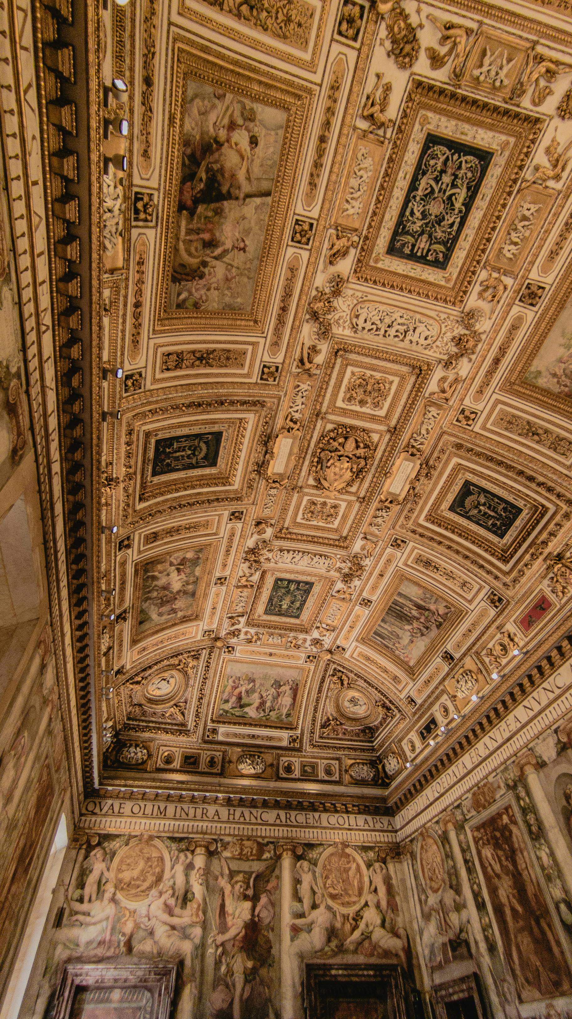 Ornate Vatican City Ceiling with Classical Art · Free Stock Photo