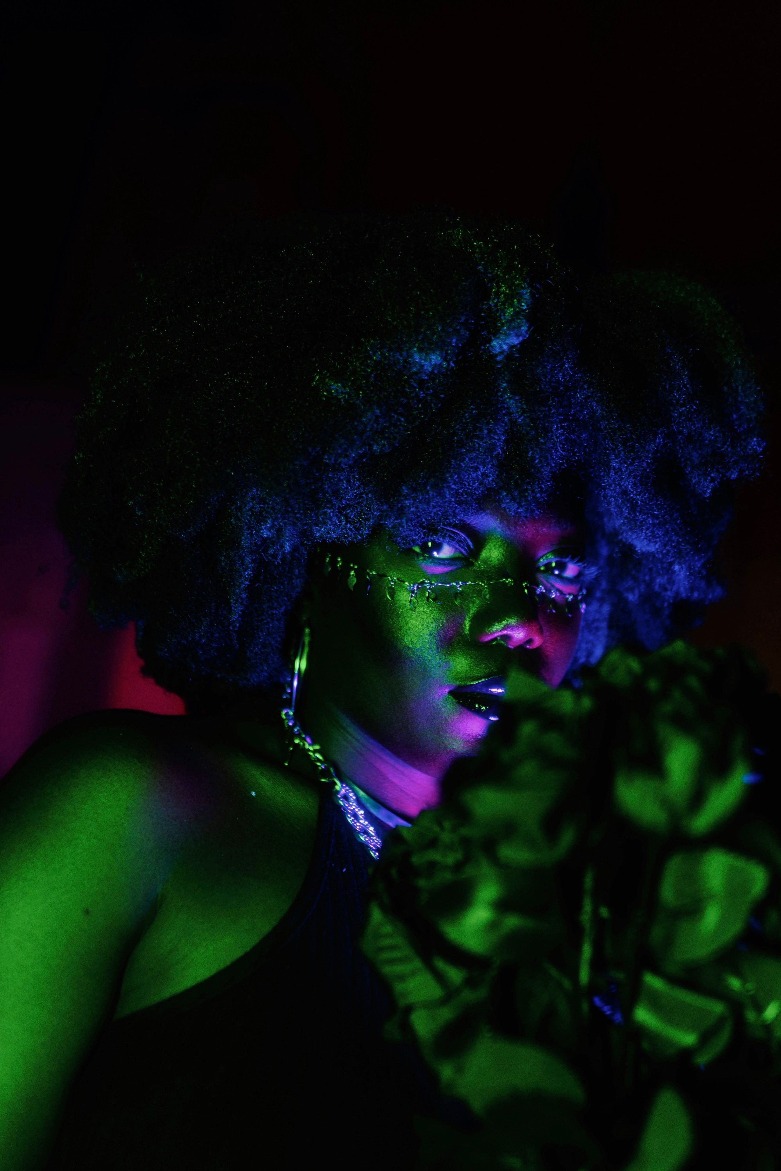 Dramatic Portrait with Neon Lighting in Atlanta · Free Stock Photo