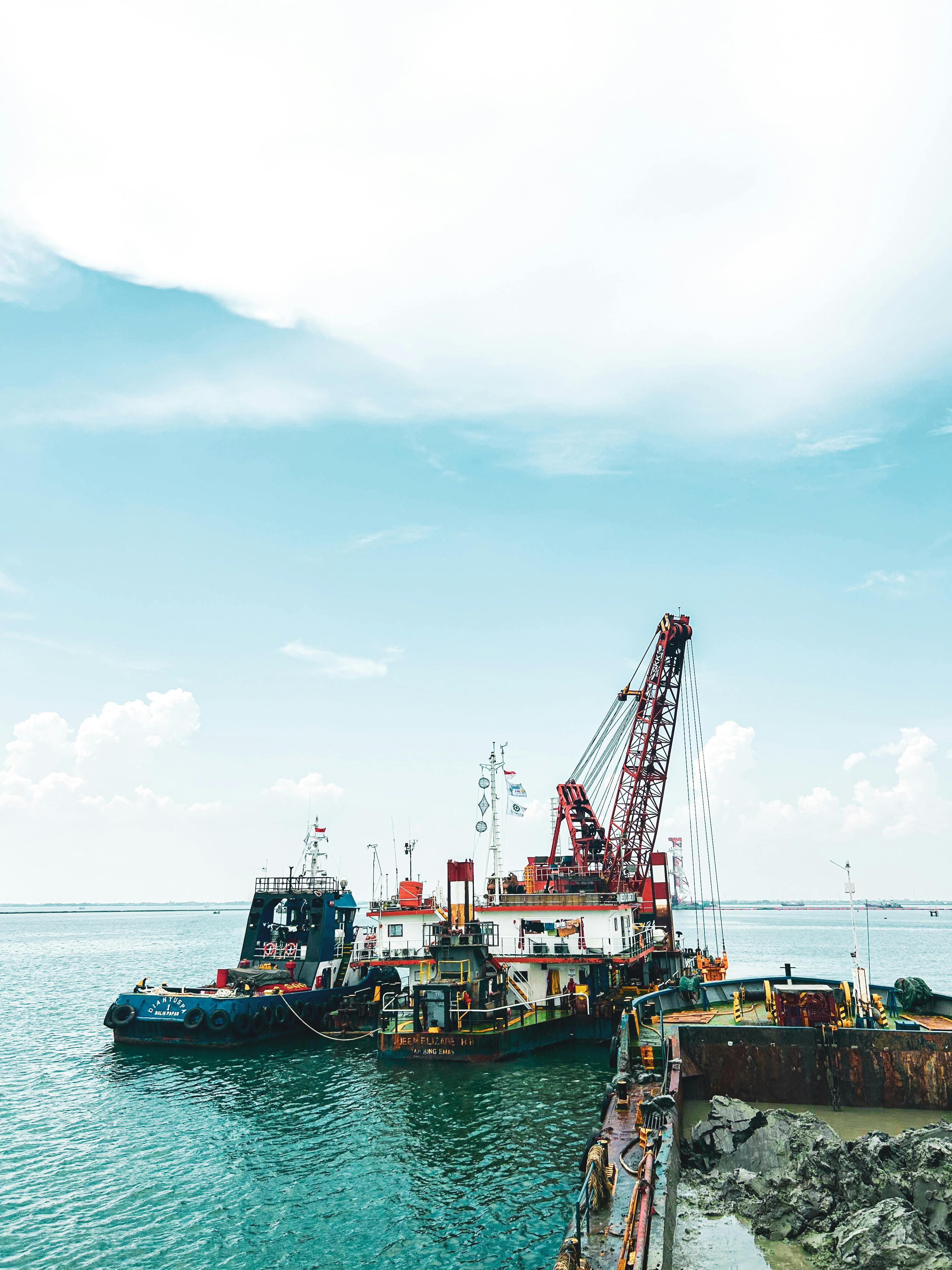 Commercial Ships Docked in West Java Harbor · Free Stock Photo
