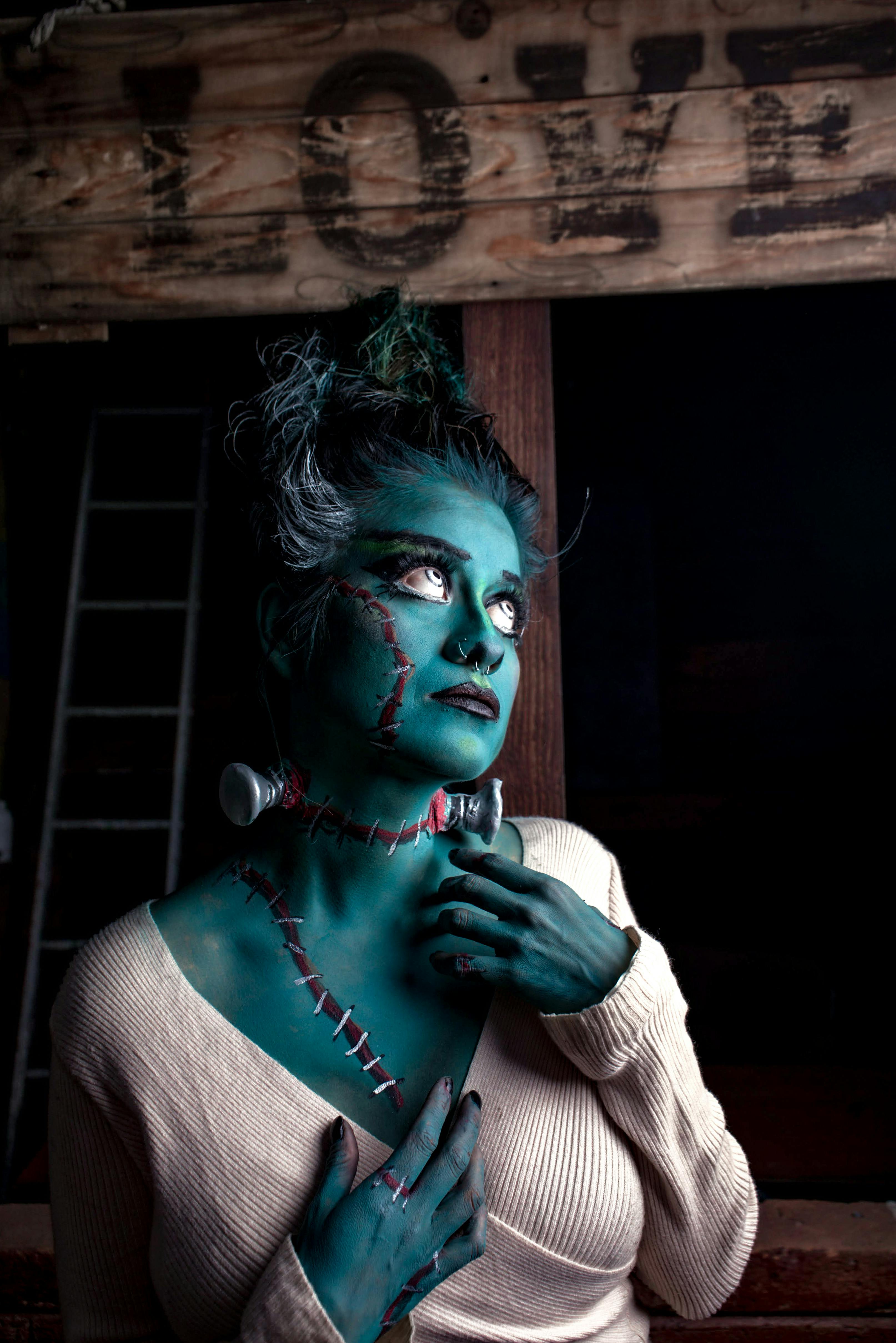 Creative Portrait of Frankenstein-Inspired Woman · Free Stock Photo
