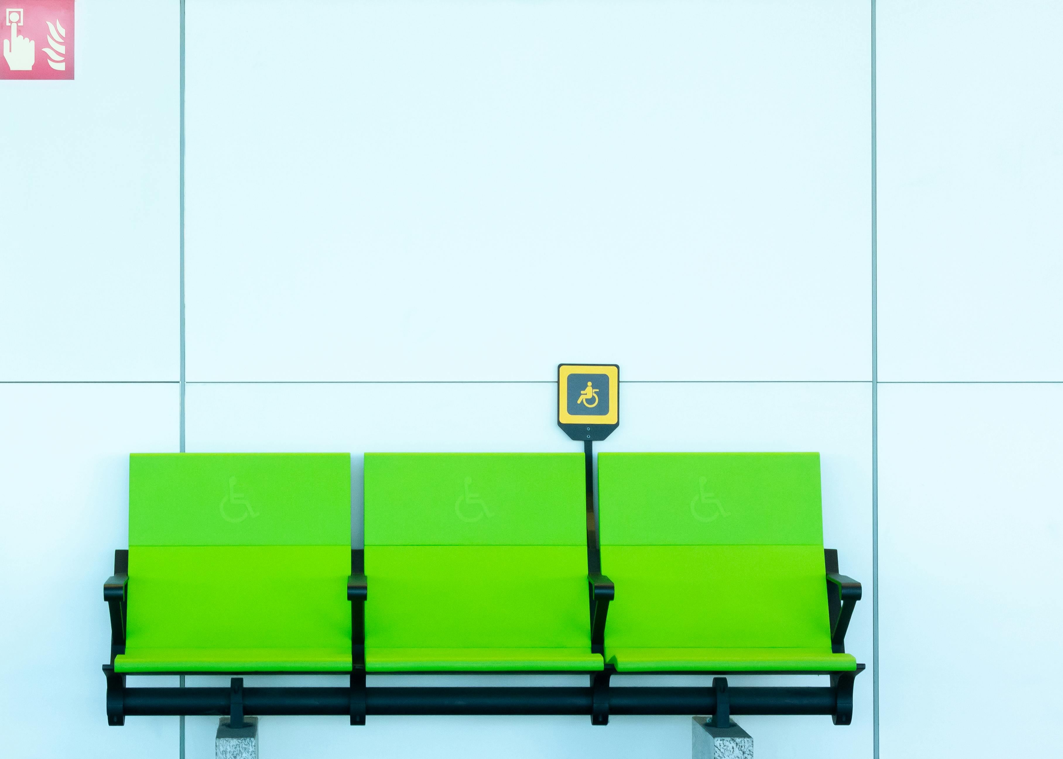 Modern Green Seating with Handicap Accessibility · Free Stock Photo