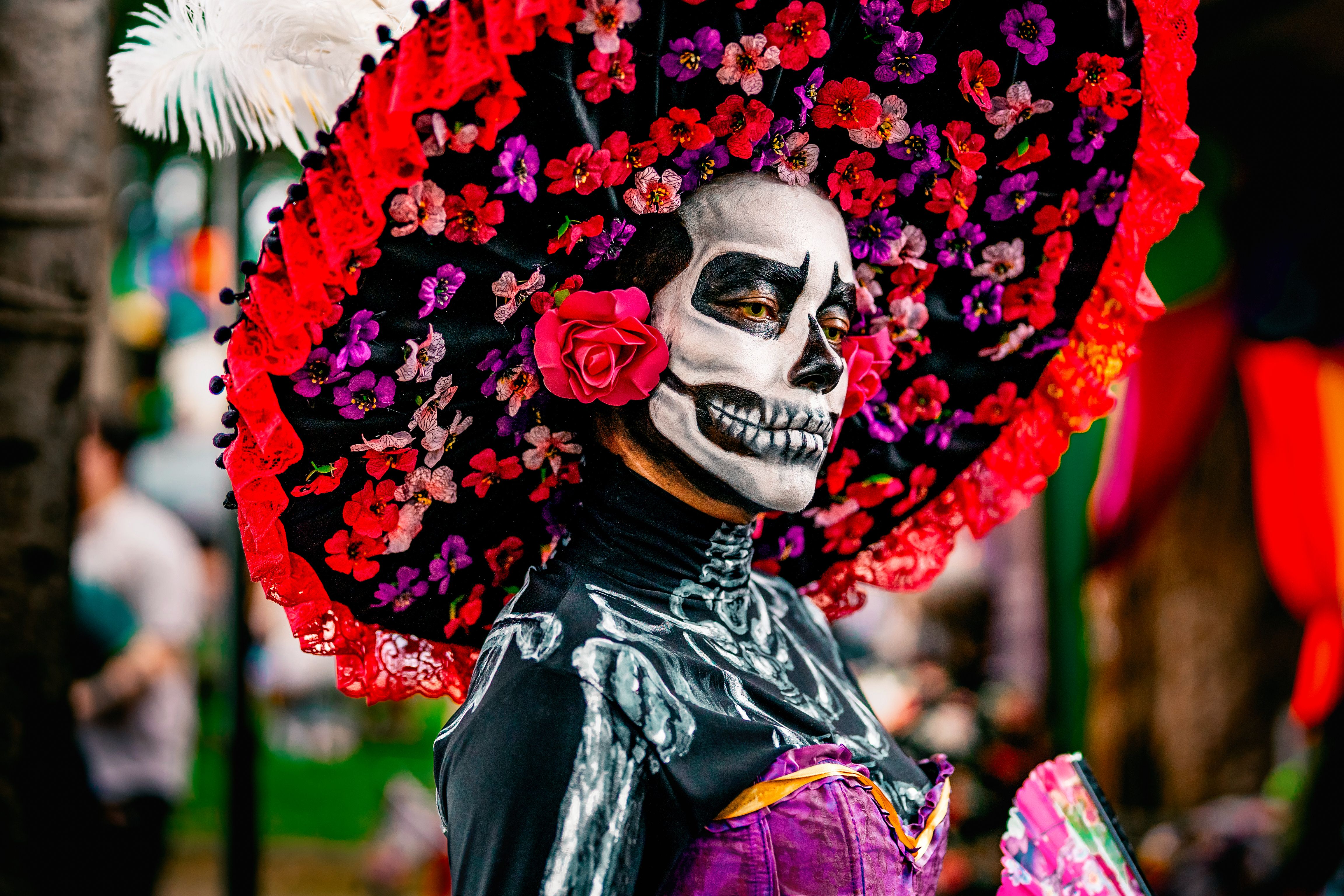 Colorful Catrina Costume at Costa Rican Festival · Free Stock Photo