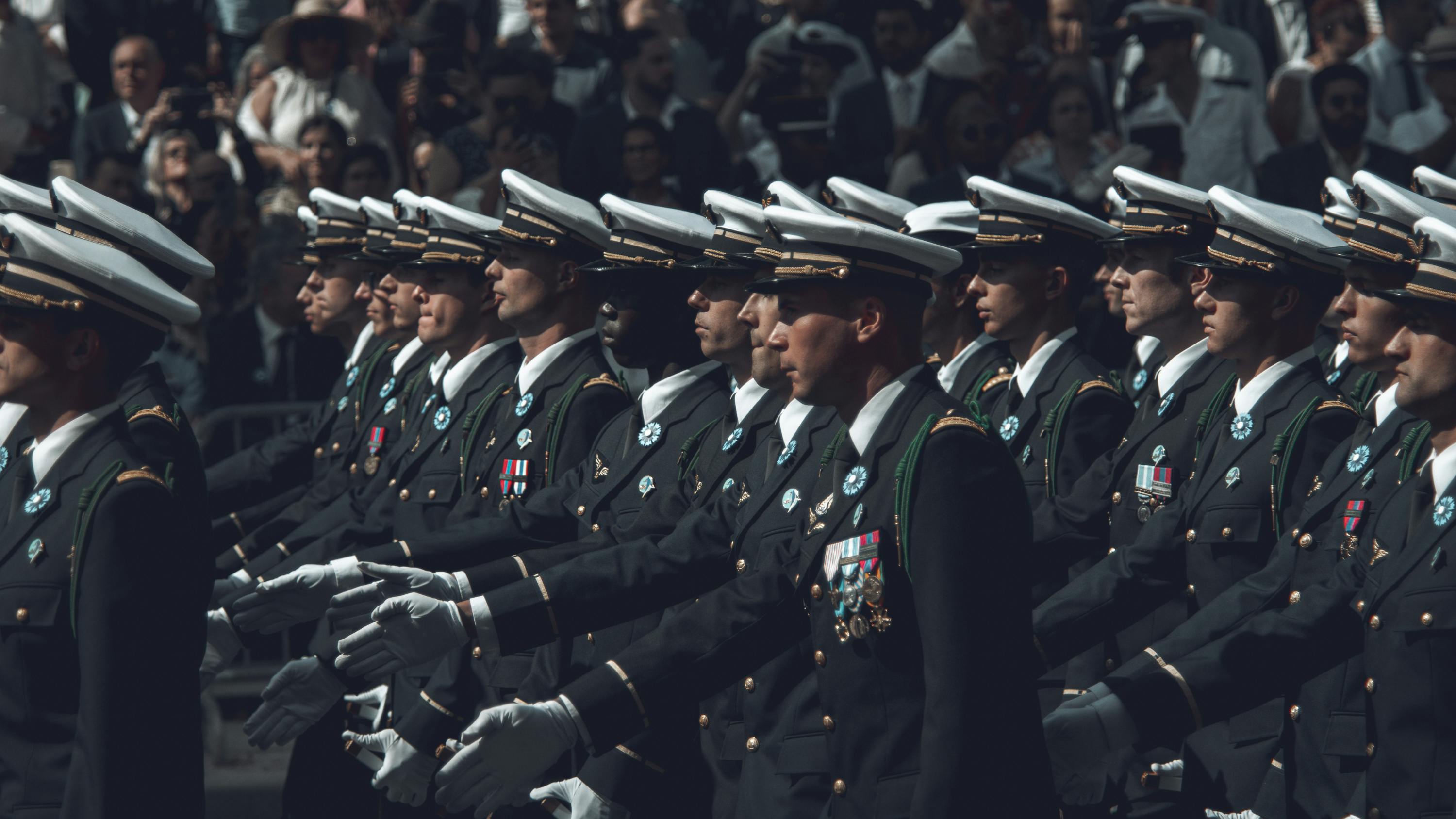 Military Officers Marching in Formation · Free Stock Photo
